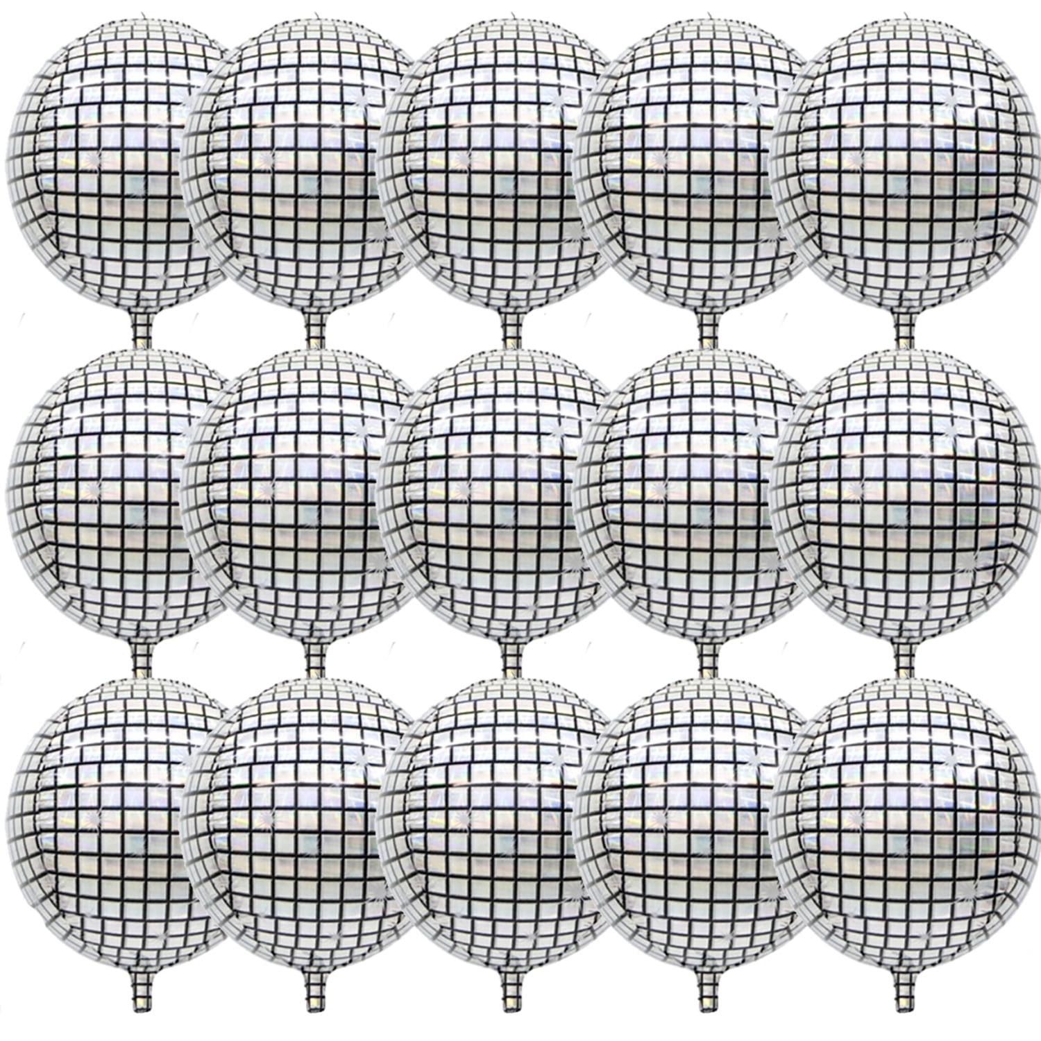 15pcs 22in 4D Disco Ball Balloons, Large Laser Foil, Metallic Mirror ...
