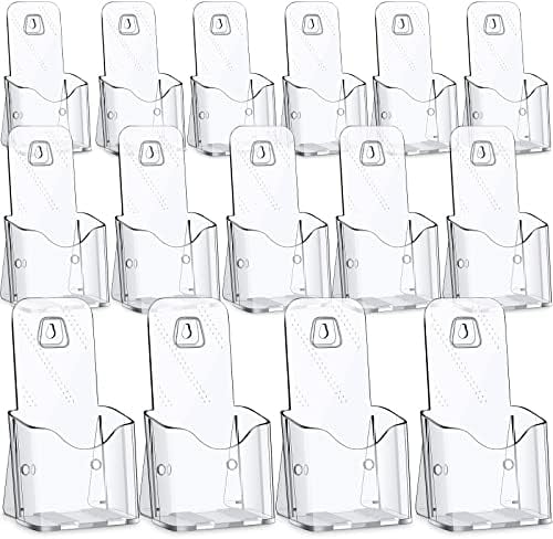 15 Pieces Acrylic Brochure Holder Stand Clear Plastic Flyer Organizer ...