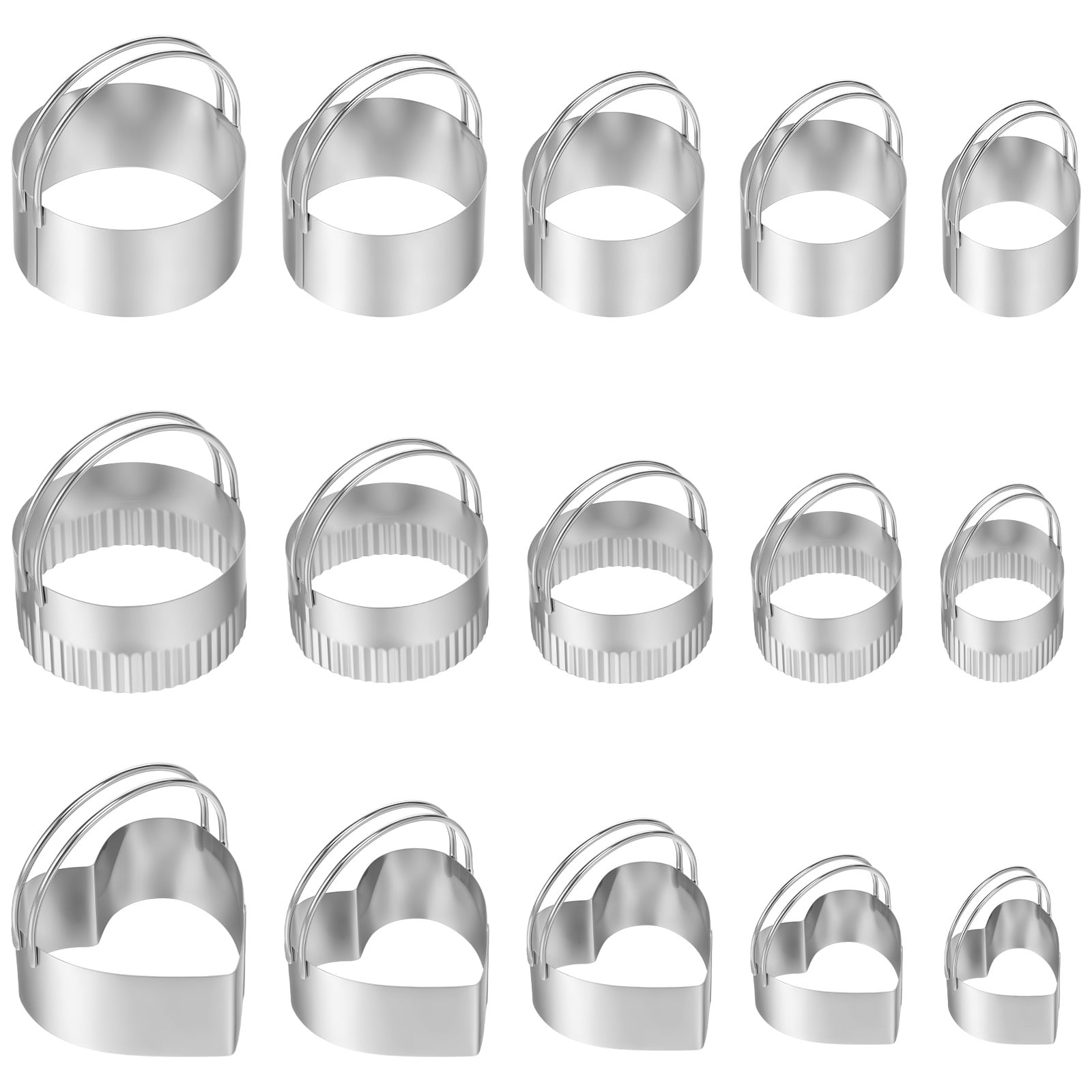 15 Pieces Biscuit Cutter Set Stainless Steel Biscuit Cutters with ...