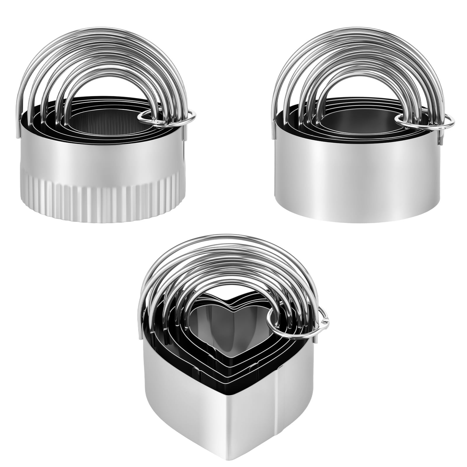 15 Pieces Biscuit Cutter Set Stainless Steel Biscuit Cutters with ...