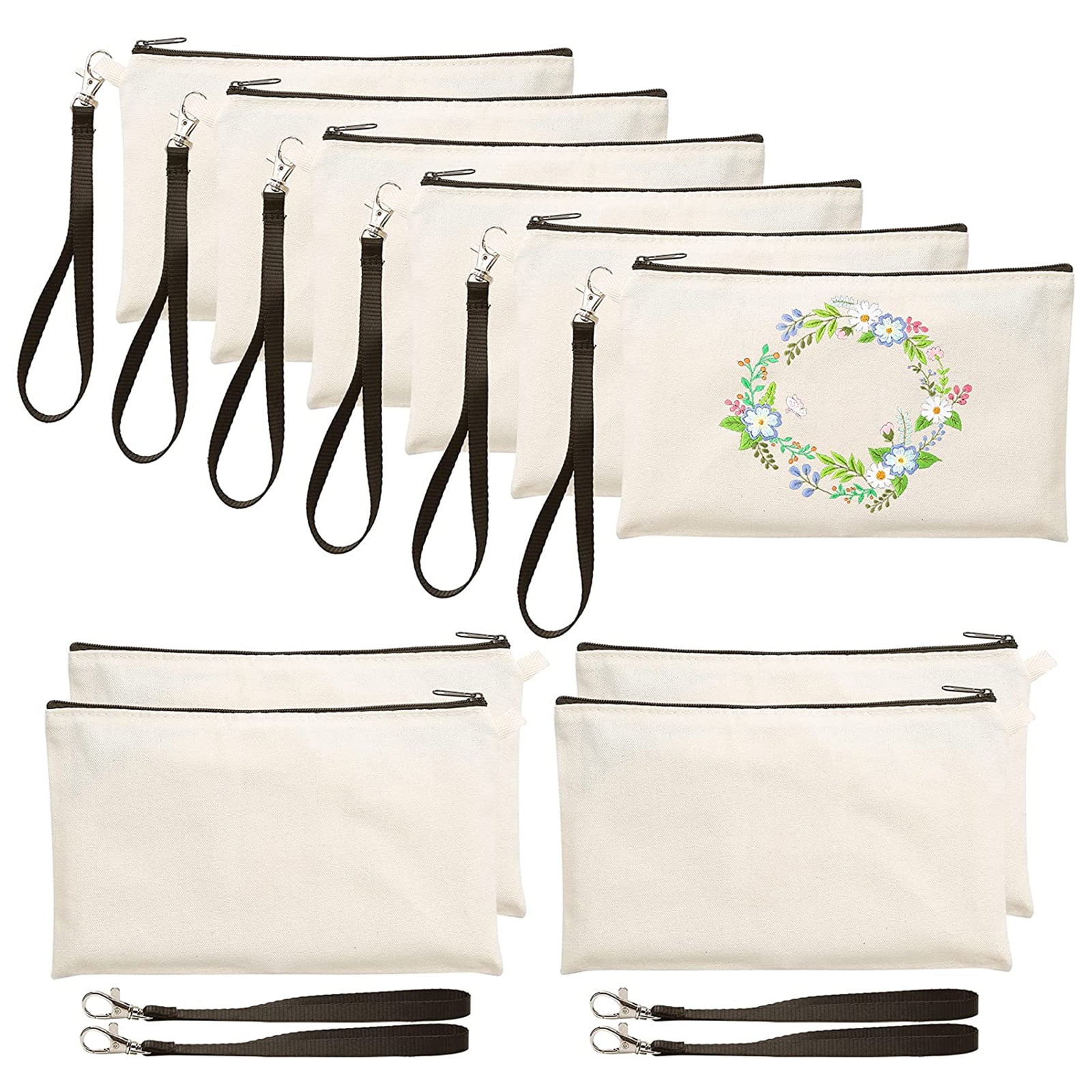 15 Pieces Blank Sublimation-Bags DIY Custom Cosmetic Bag Makeup Pouch ...