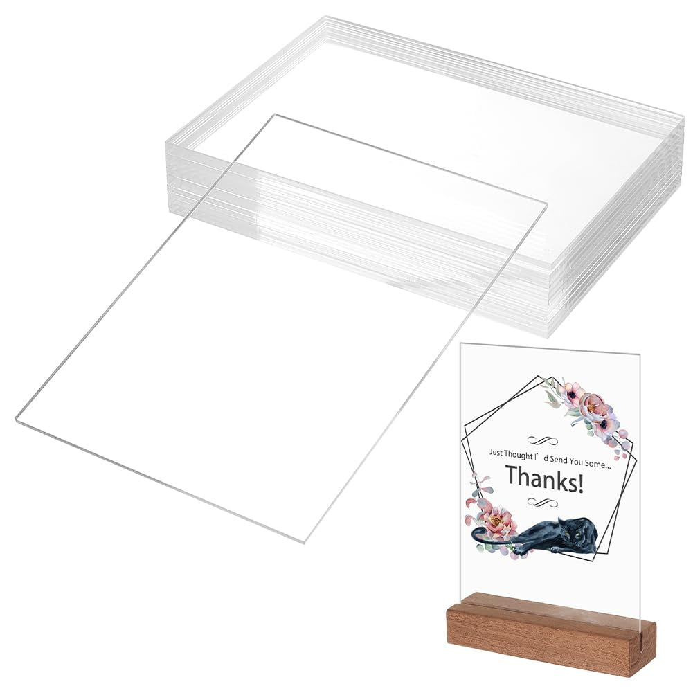 15 Pieces Clear Acrylic Sheets 1/8 Inch Thick Plastic Board Sheet 5 x 7 ...