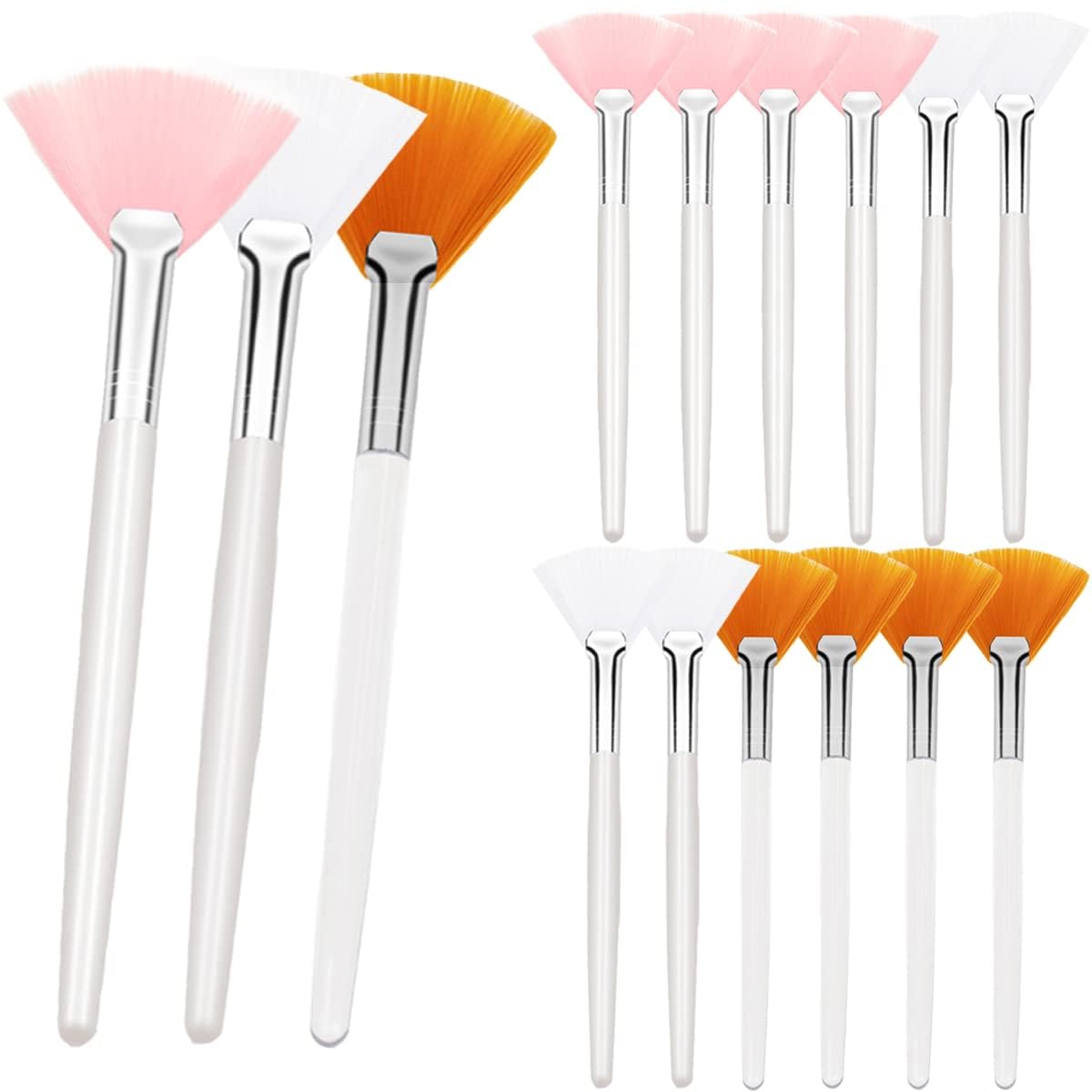 15 Pieces Fan Brushes TSF6 Soft Facial Applicator Brushes Acid ...