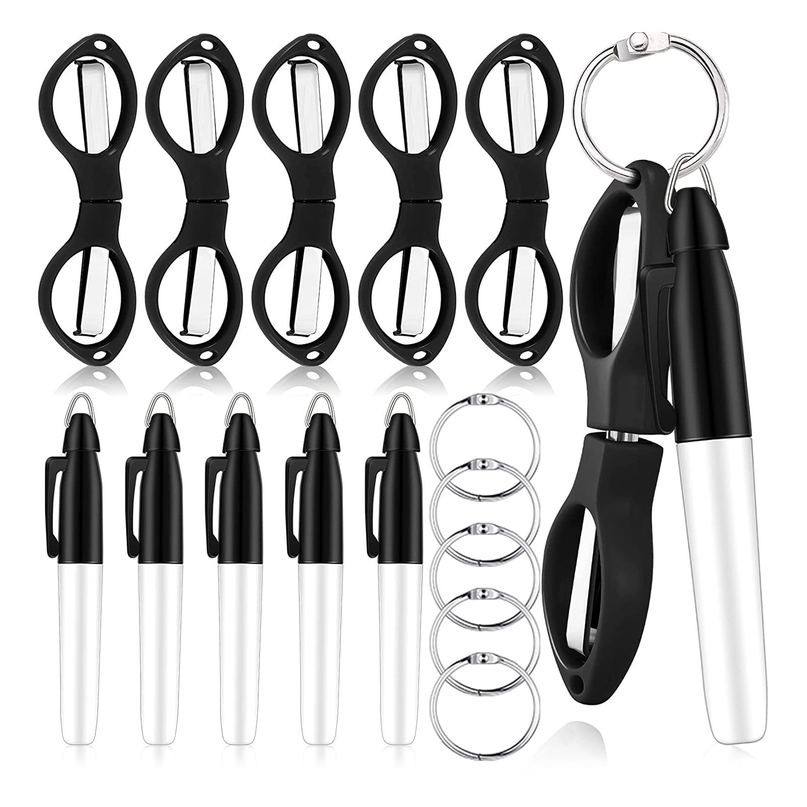 15 Pieces Folding Safety Scissor Multipurpose Folding Colorful ...