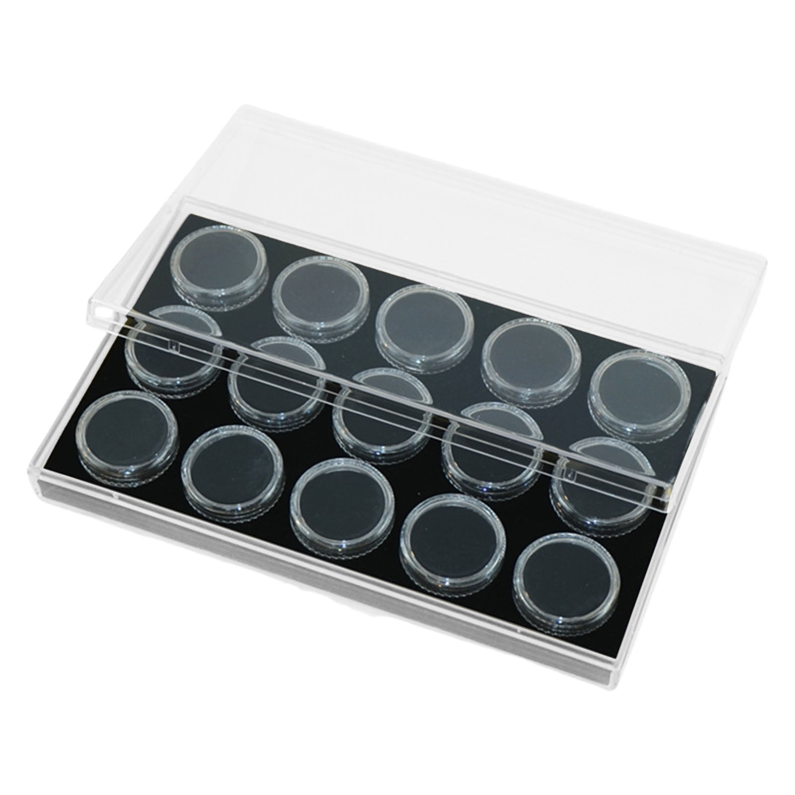 15 Pieces Gemstones Storage Boxes Round Acrylic Display Cases Acrylic ...