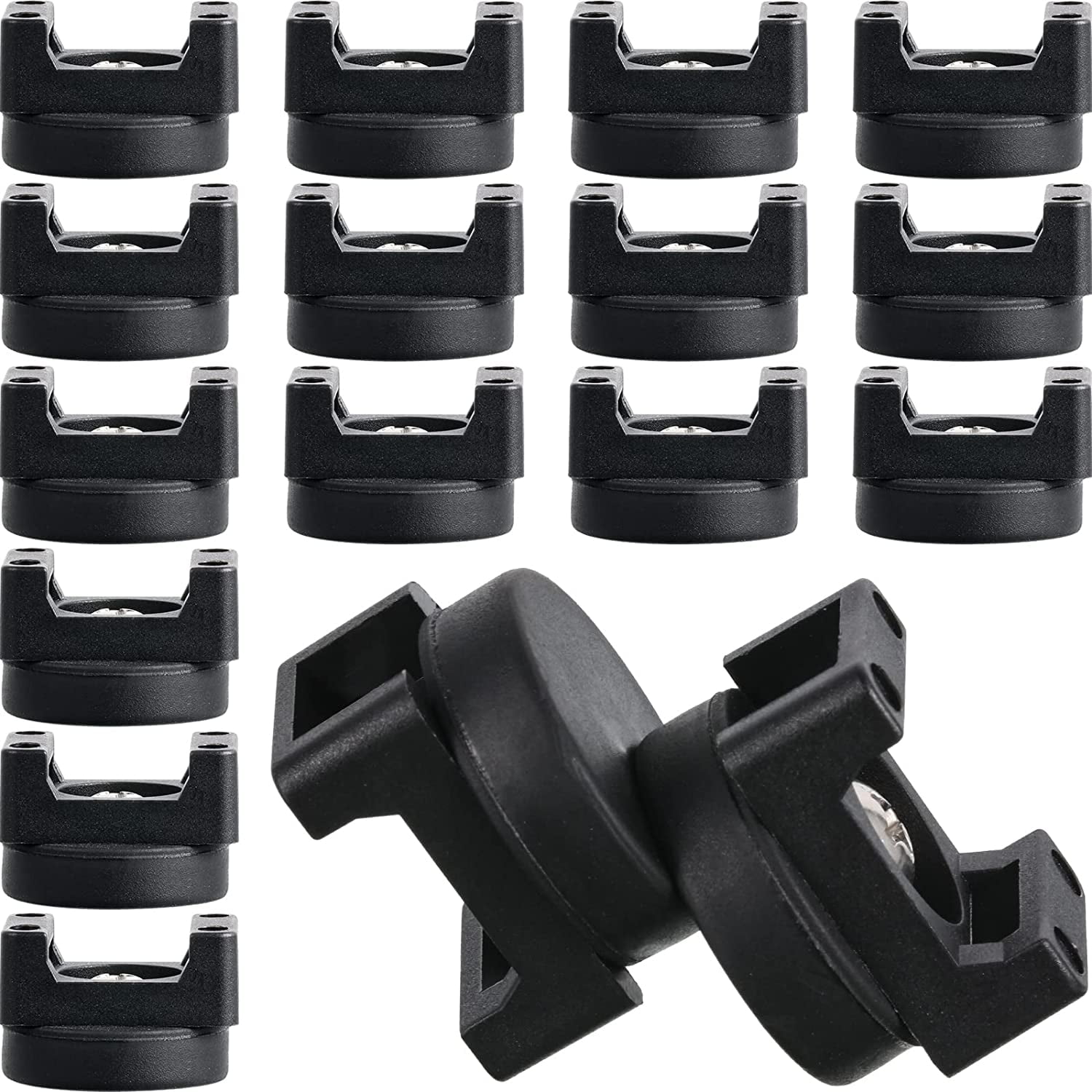 15 Pieces Magnetic Cable Clips Zip Tie Mount Base Black Magnetic Wire ...