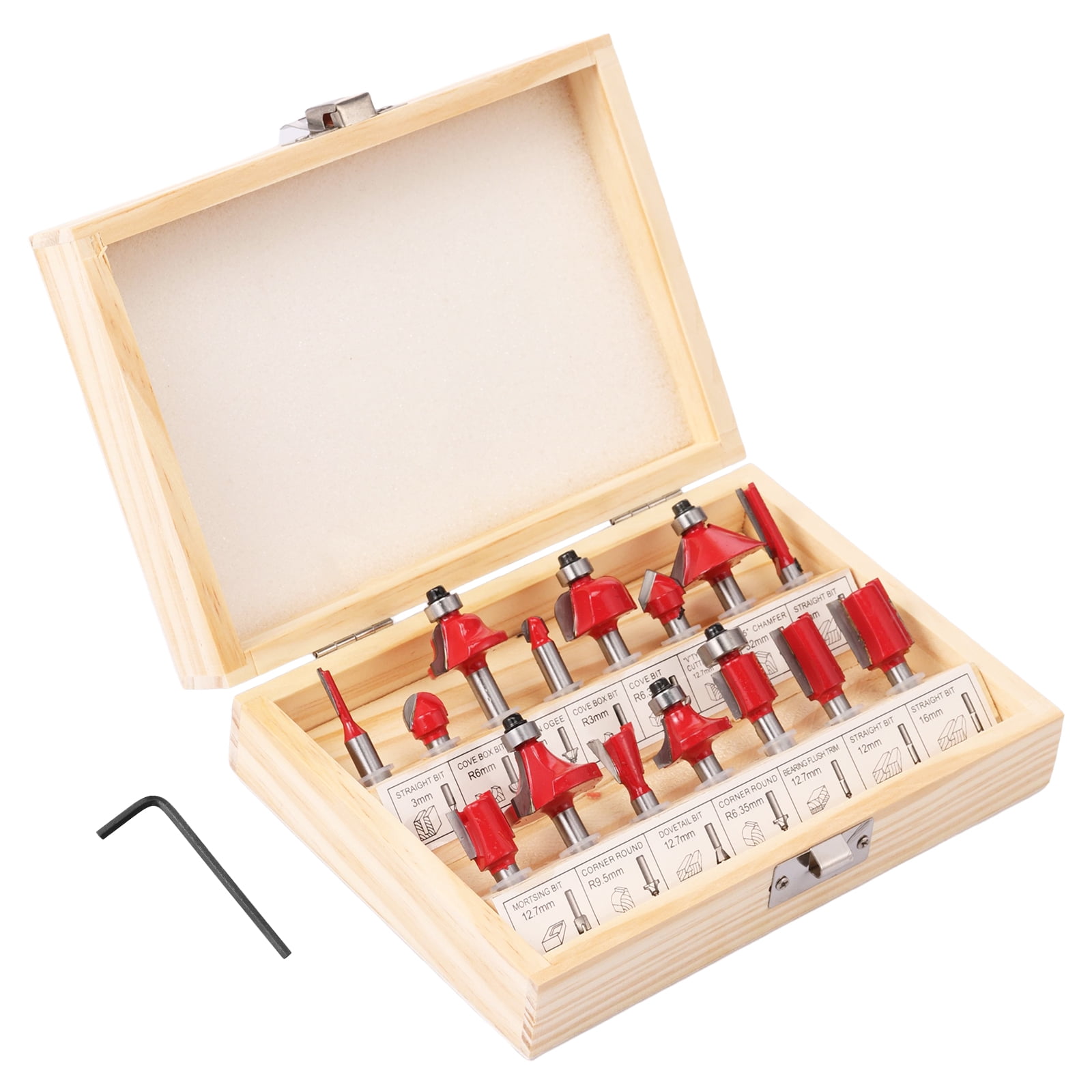 15 Pieces Router Bit Set with 1/4 Inch Shank Tungsten Steel Router Bits ...