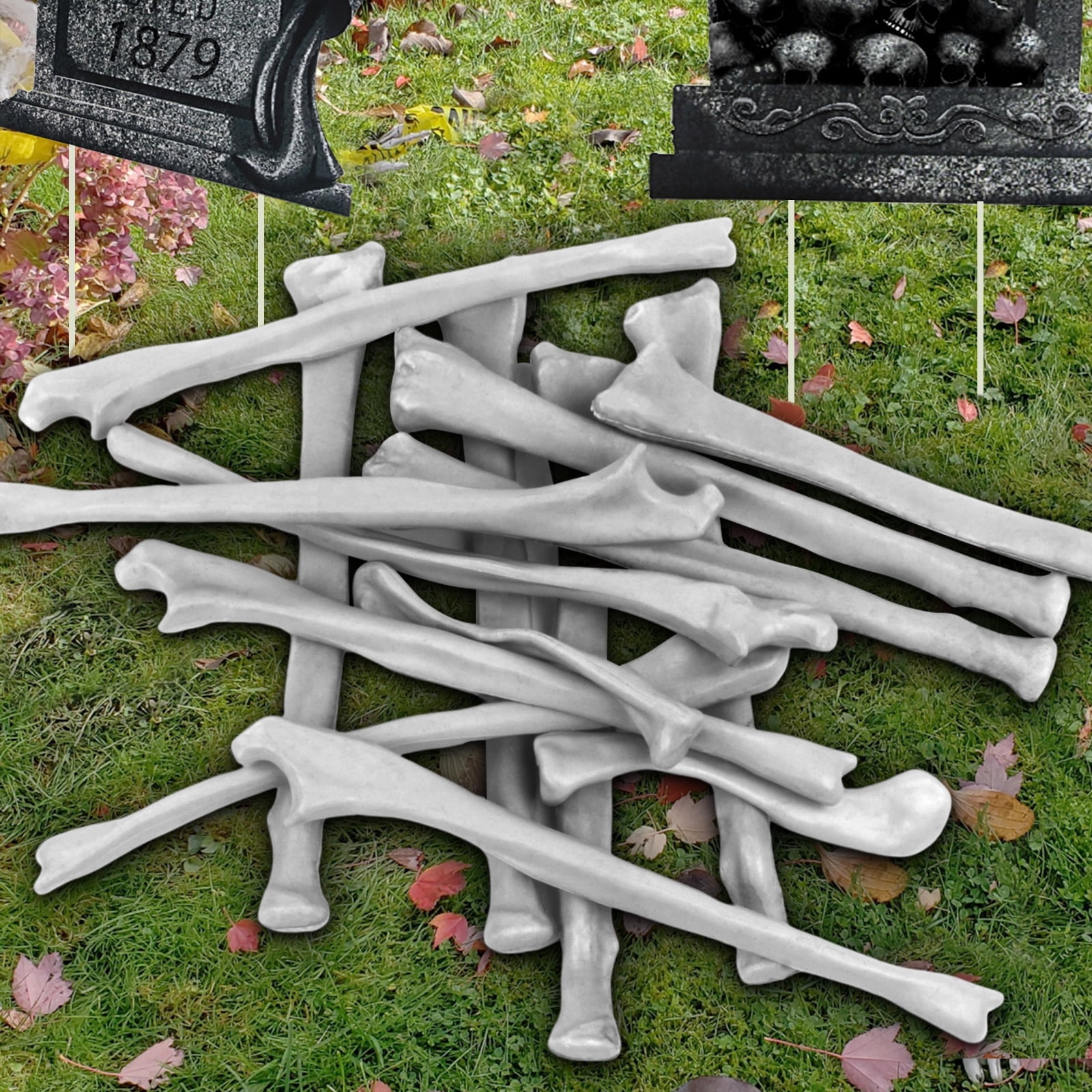 15 Pieces Skeleton Bones Scary Props Life Size Skull Bones for ...