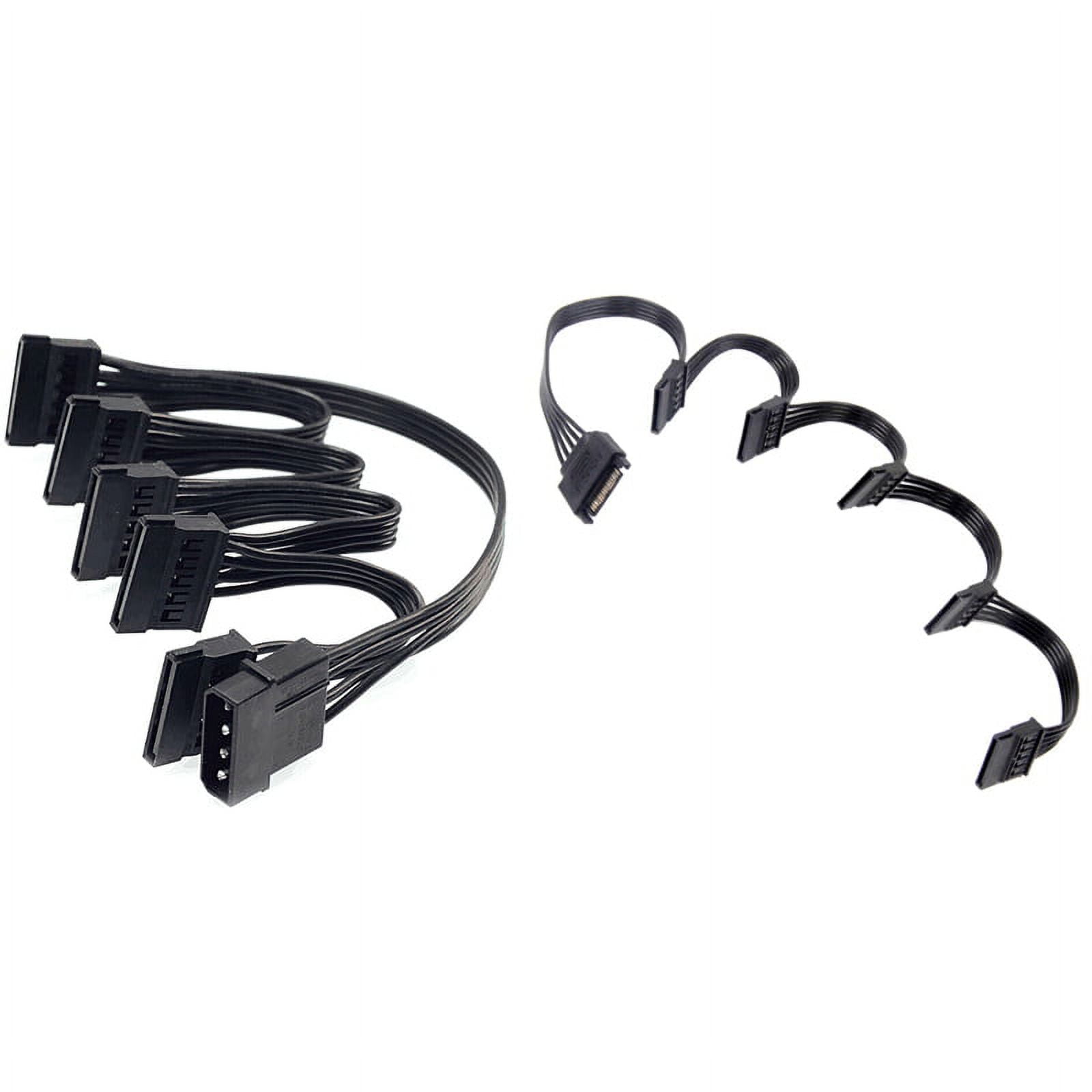 15 Pin Power Extension Hard Drive Cable with 4Pin IDE to 5-Port Power ...