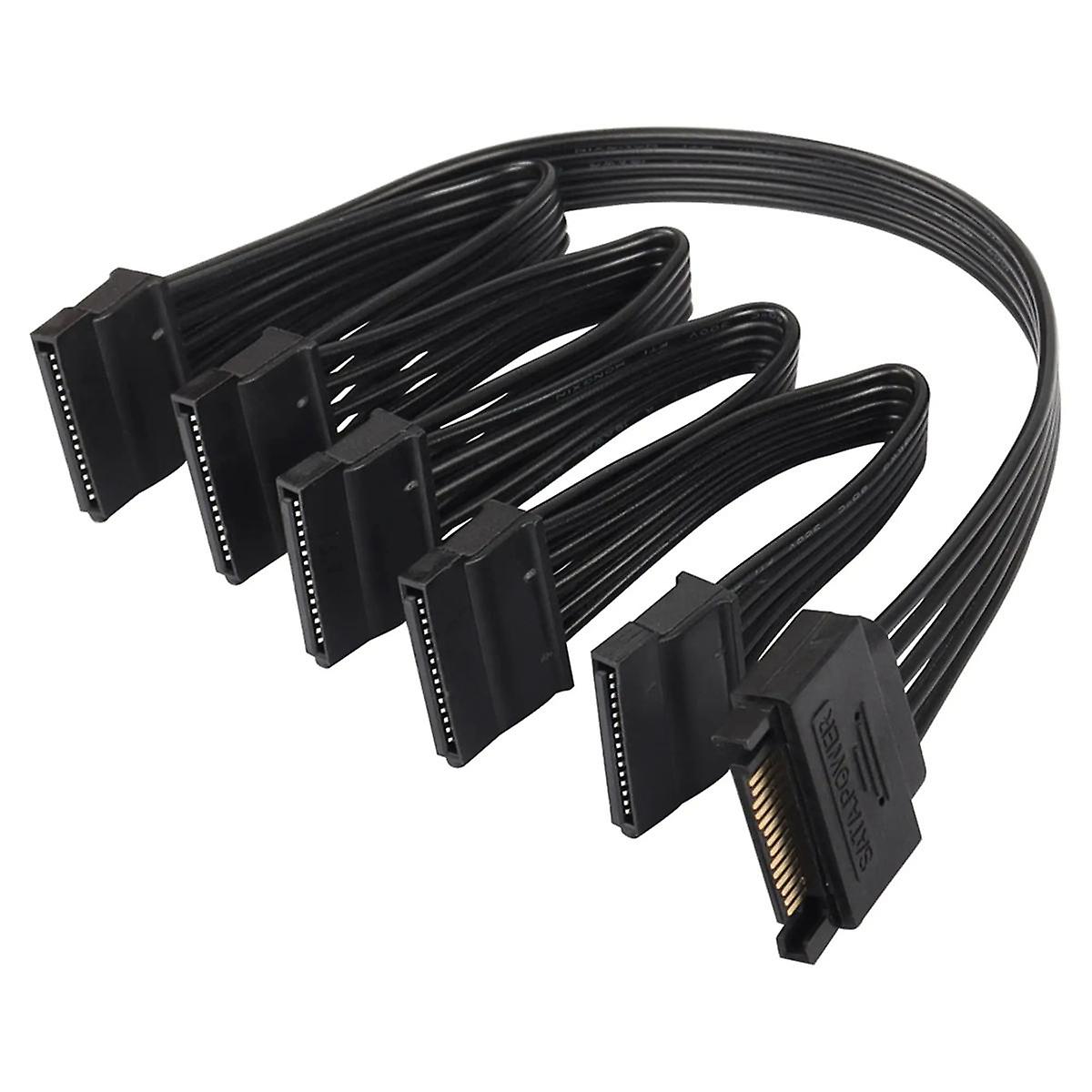 15 Pin Sata Power Splitter 1 To5 Hard Drive HDD SSD Power Supply Cable ...