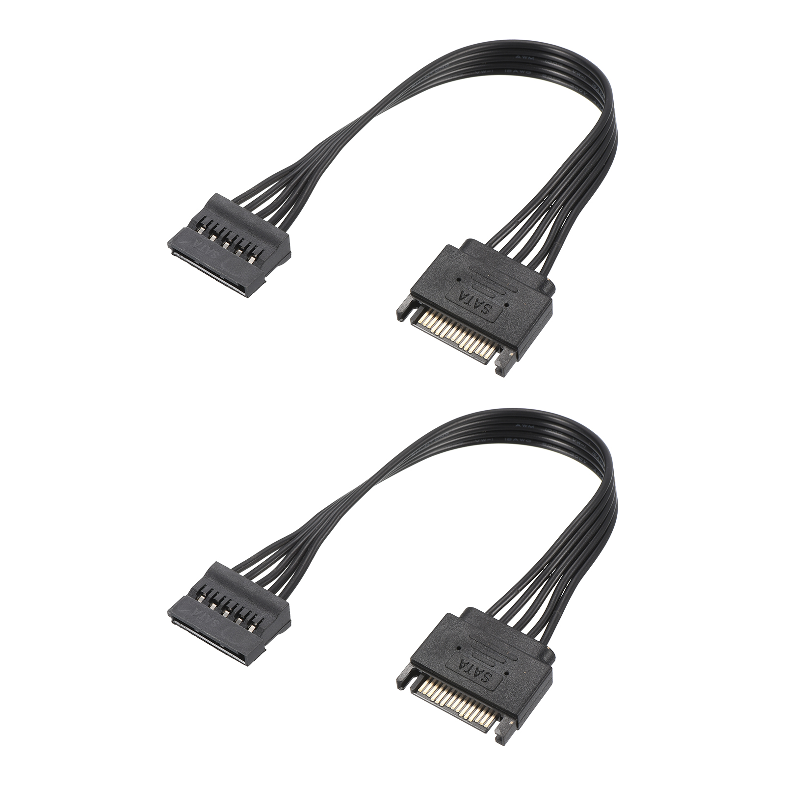 15 Pin Serial ATA Power Cable Extension Cable Male to Female Hard Disk ...