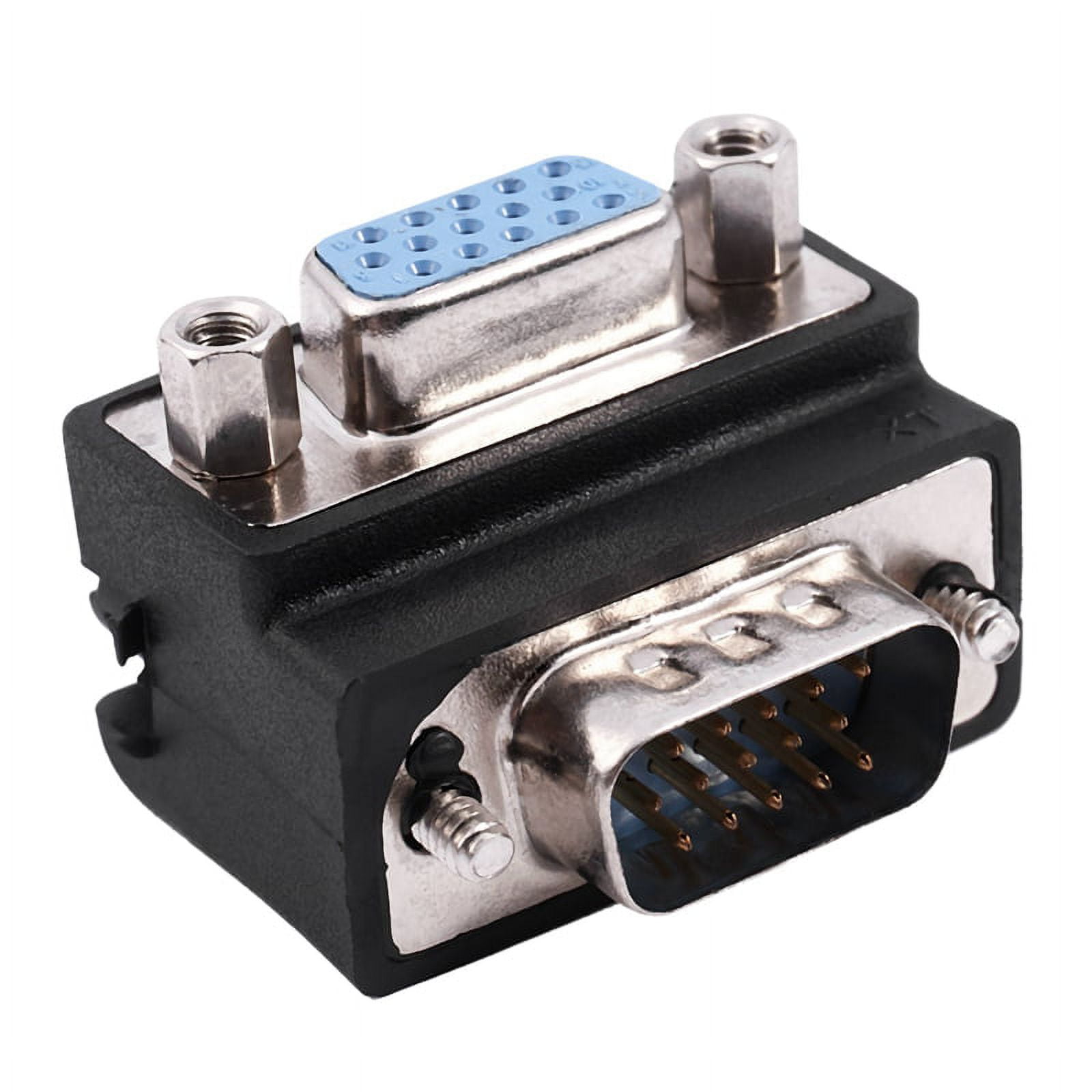 15-Pin VGA Male to Female M/F Right Angle Adapter - Walmart.com