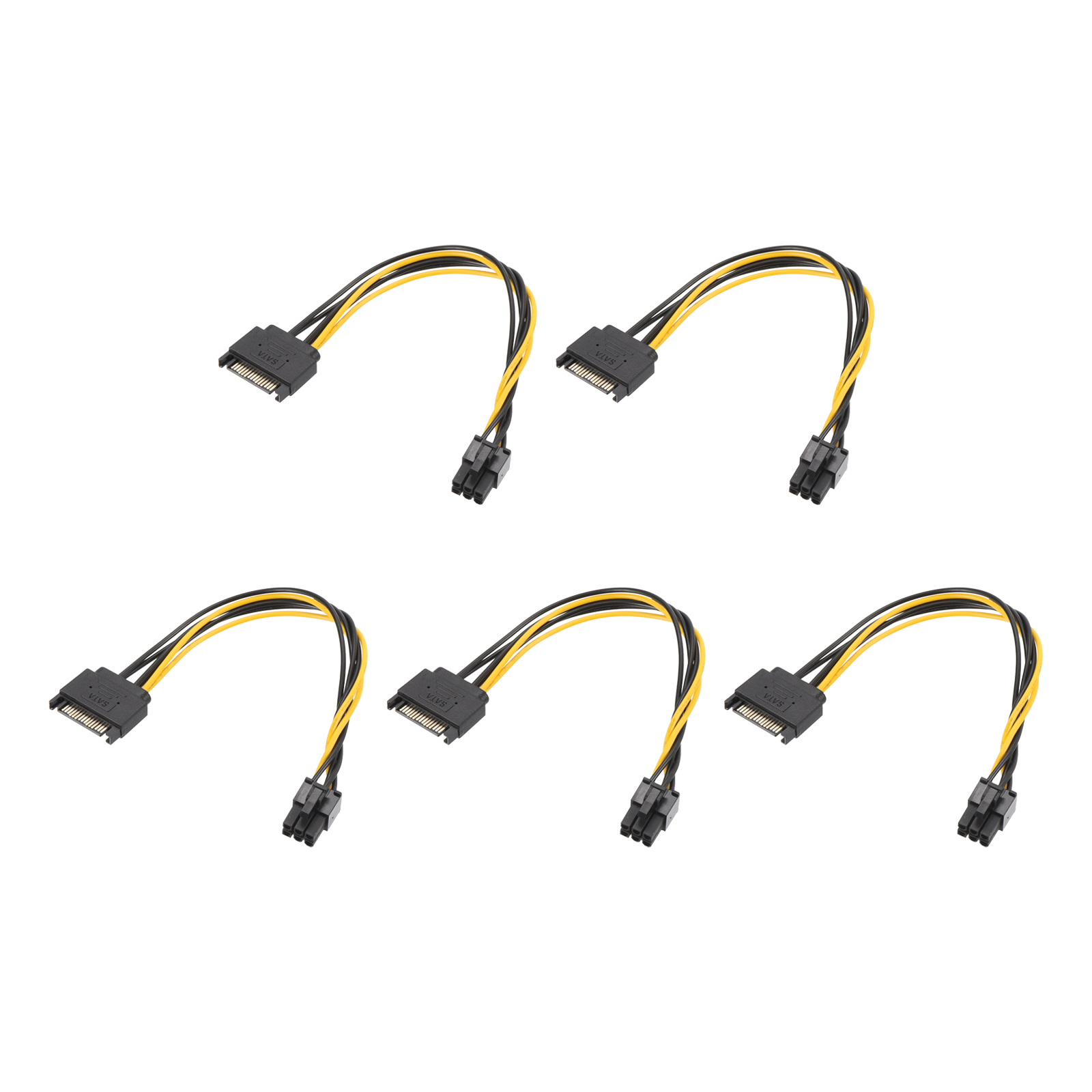 15 Pin to 6Pin Male Graphics Card Cable PCI Express Power Adapter Cable ...