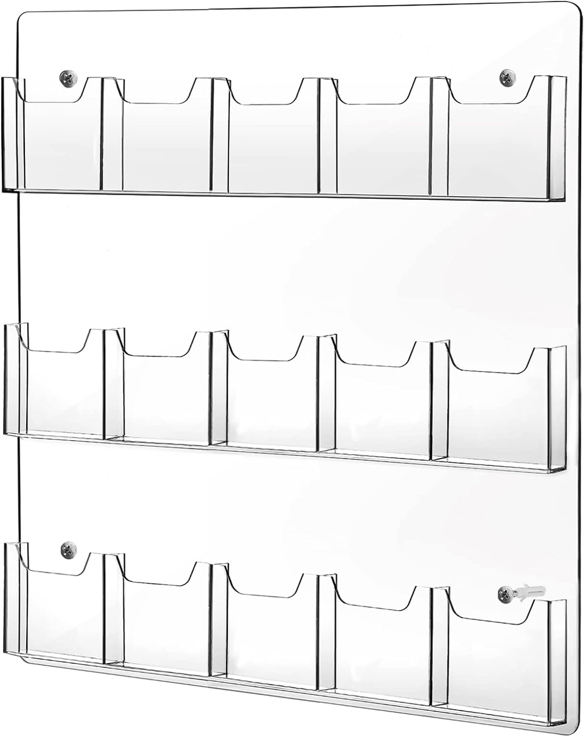 15 Pockets Clear Acrylic Brochure Pamphlet Holder Brochure Display ...