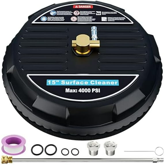 15" Pressure Washer Surface Cleaner Attachment, 4000 PSI 3.0GPM Power ...