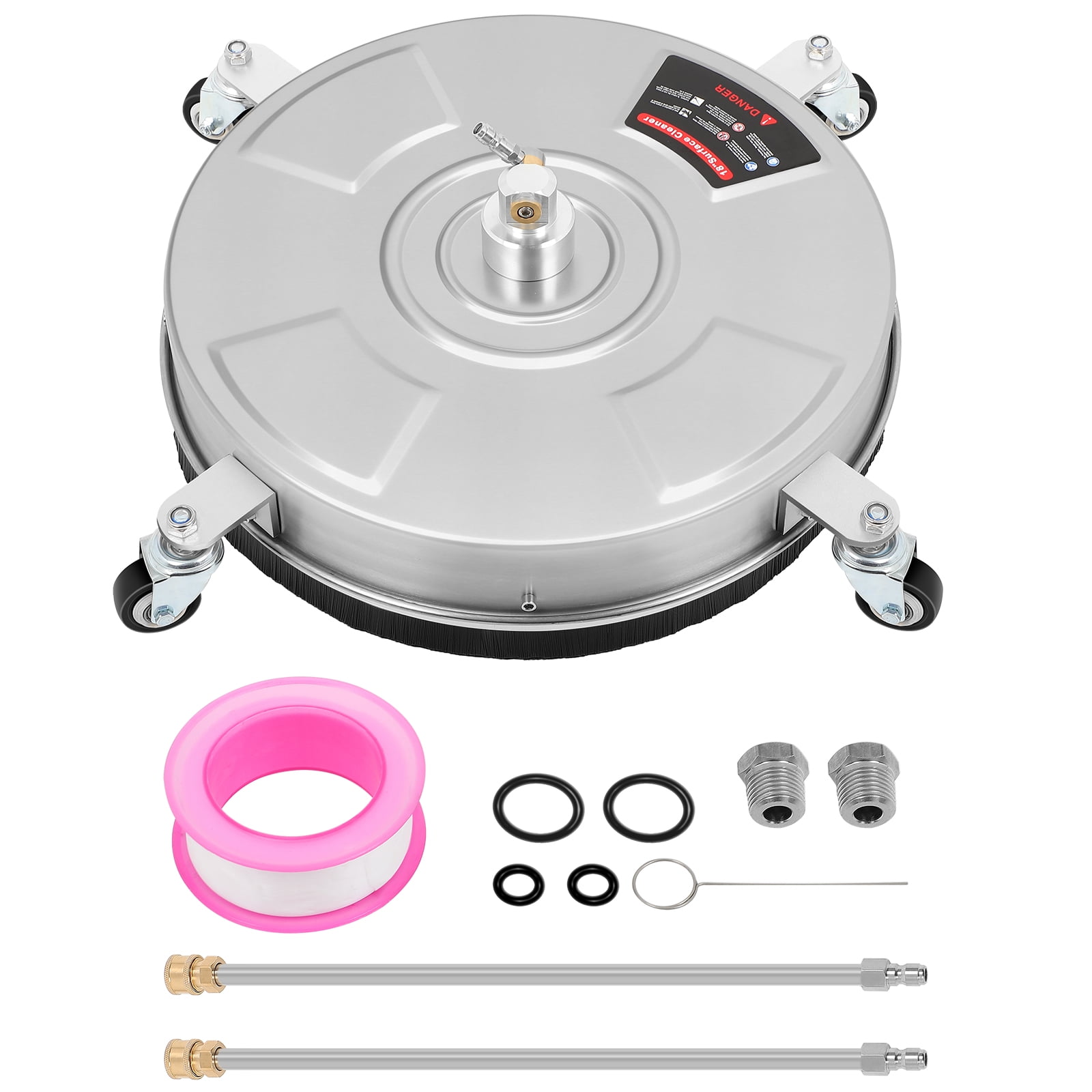 15" Pressure Washer Surface Cleaner Attachment with 2 Nozzles - 4000 ...