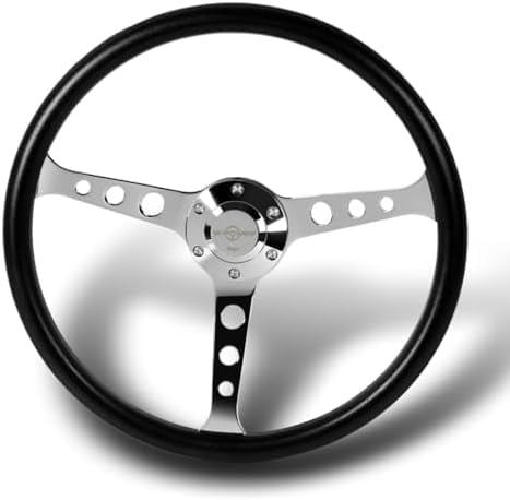 15" Reinforced 380mm 6 Bolt Hole Aluminum Finised Black Vinyl Wrap Trim ...