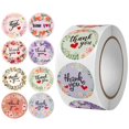 15 Roll Self-Adhesive Paper Thank You Roll Stickers Round Dot Gift for ...