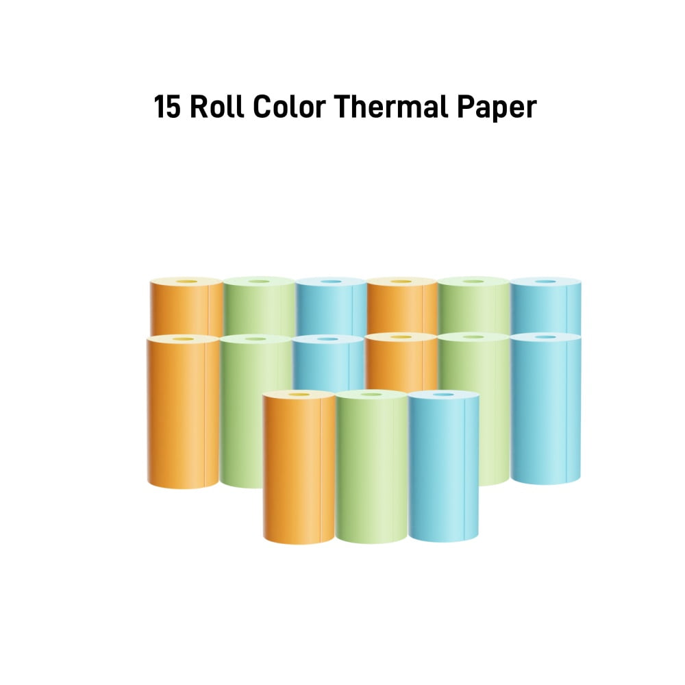 15 Roll Stickable Paper 57mm Label Sticker Portable Printer Thermal ...