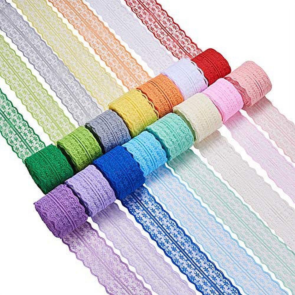 15Rolls 165 Yards Mixed Color Floral Pattern Fabric Lace Ribbon by The ...