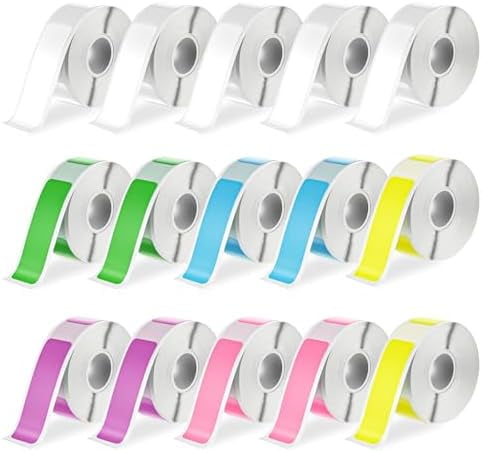 15 Rolls Label Tapes Laminated Print Stickers 12 x 40 mm Replacement ...