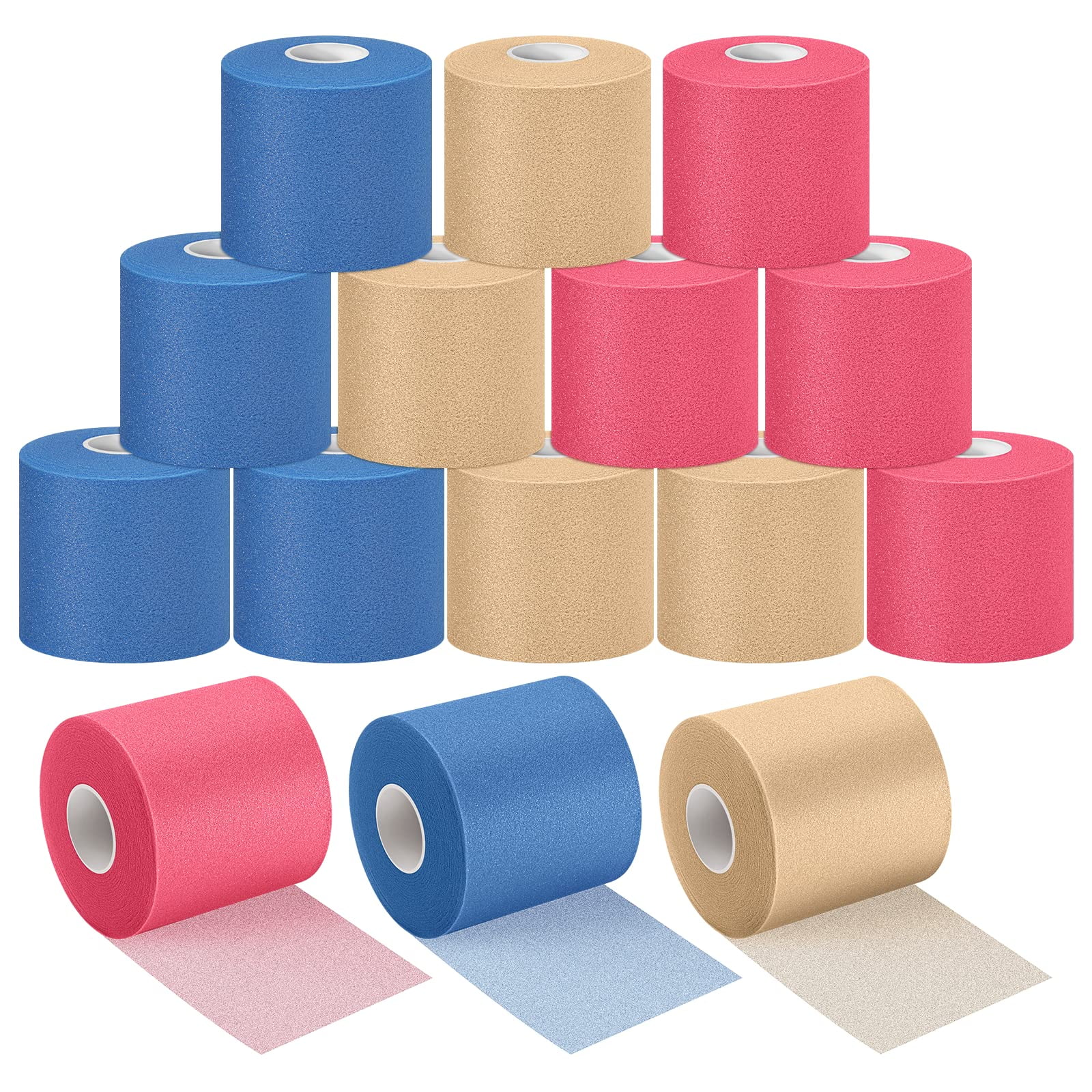 15 Rolls Pre-wrap Tape Athletic Foam Underwrap Sports Tape Pre wrap ...