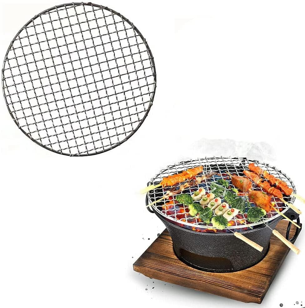 15" Round Barbecue Grill Net, Stainless Steel BBQ Mesh Grill Mat Meshes ...