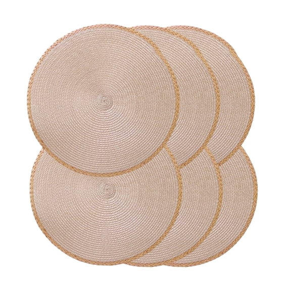 Coastal Flamingo Round Placemats Set of 6 Summer Palm Tree Botanical ...