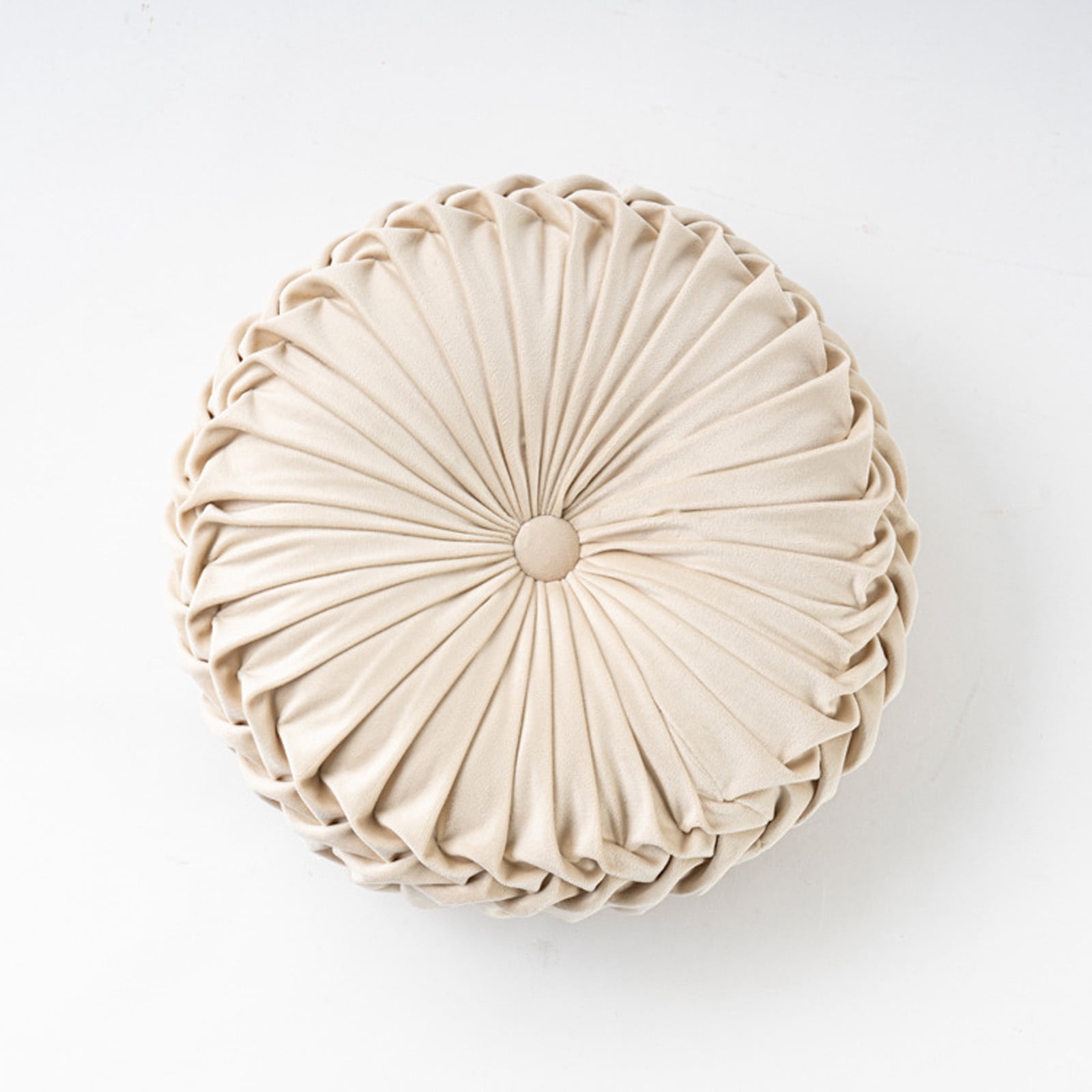 15'' Round Pillows Velvet Pleated Circle Pillow Chair Cushion Floor ...