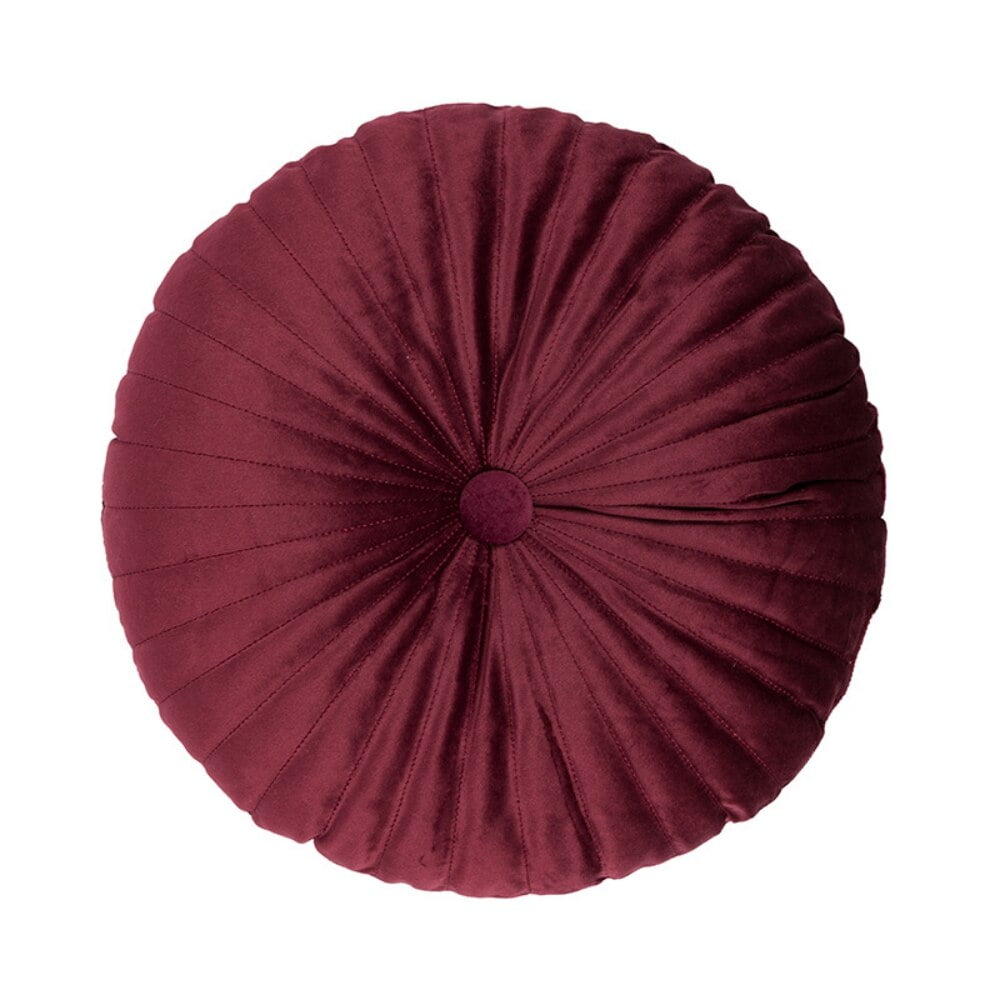 Walmart 15 inch Velvet Round Throw Pillow, Pleated Cushion Decoration ...