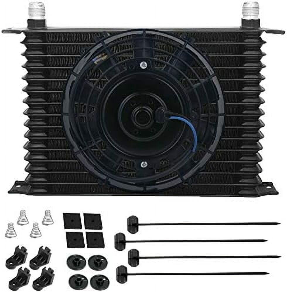 15 Row Black Aluminum Bolt-On Automotive Engine Heavy Duty Towing ...