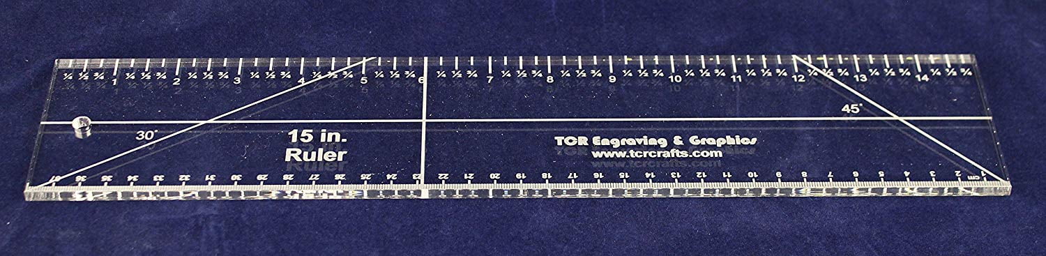 15" Ruler. Acrylic 1/4" thick. Quilting/Sewing - Imperial/Metric ...