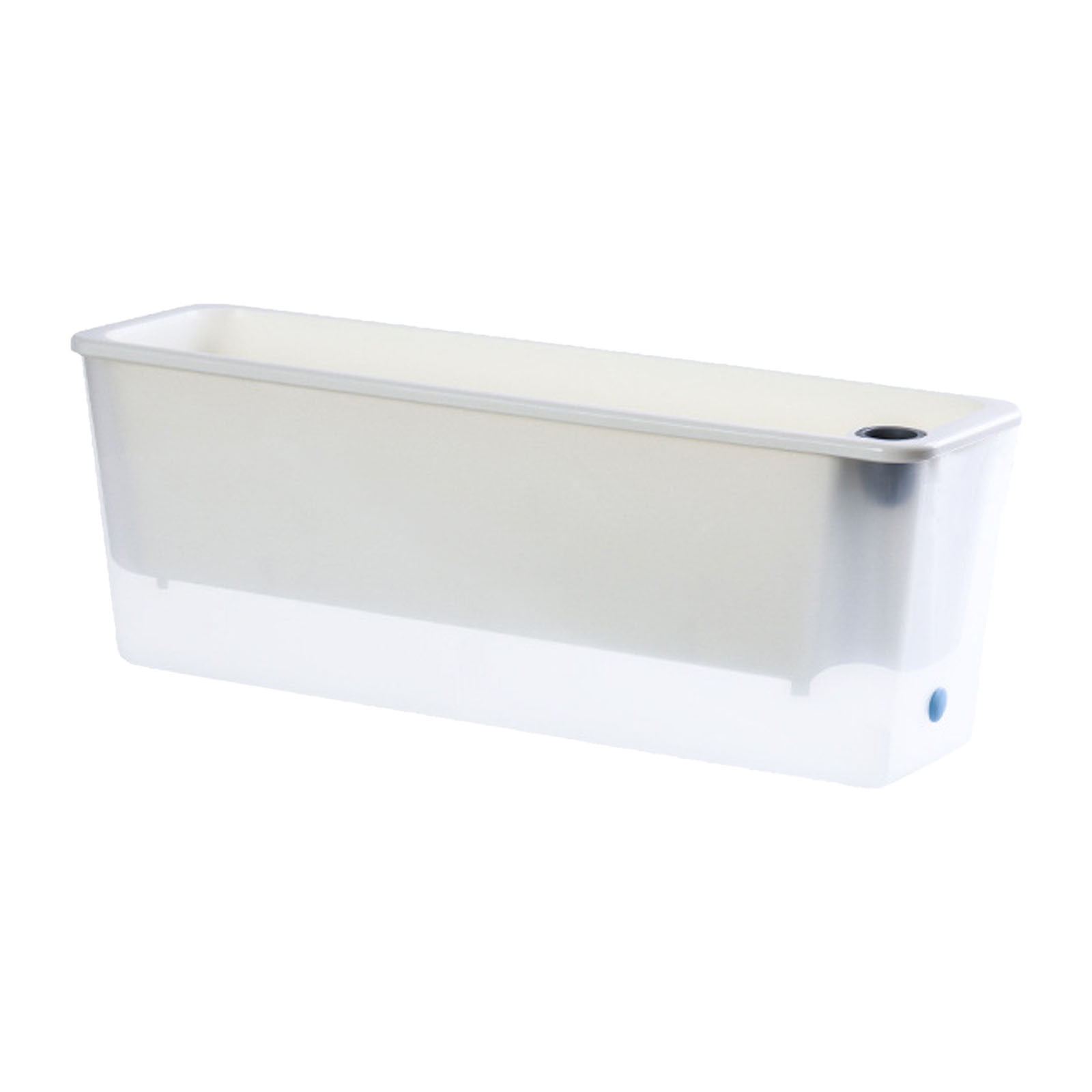15" Self-Watering Planter with Drainage - Modern White Rectangular ...