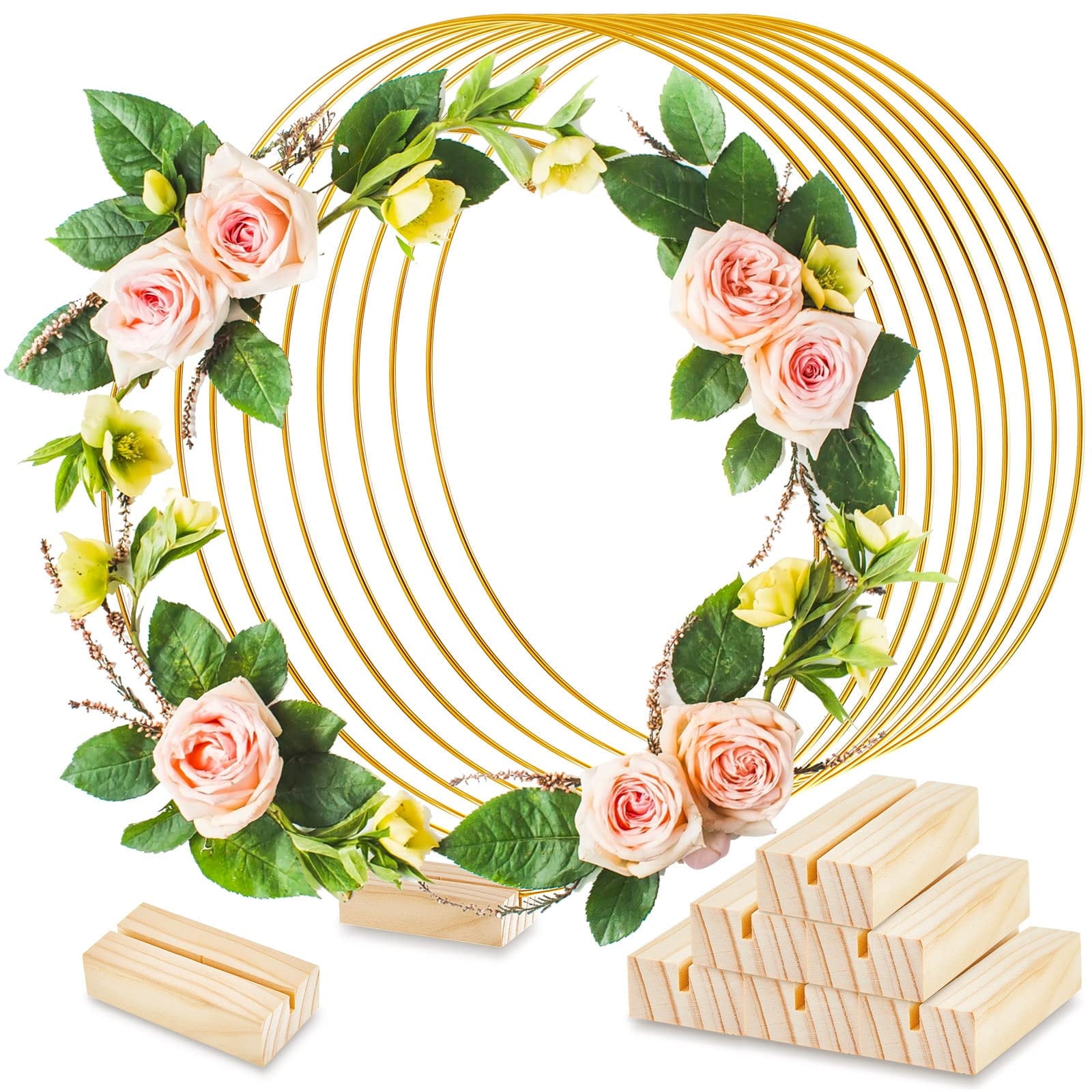 15 Set 12 Inch Metal Floral Hoop Wreath Macrame Large Hoop Centerpiece ...