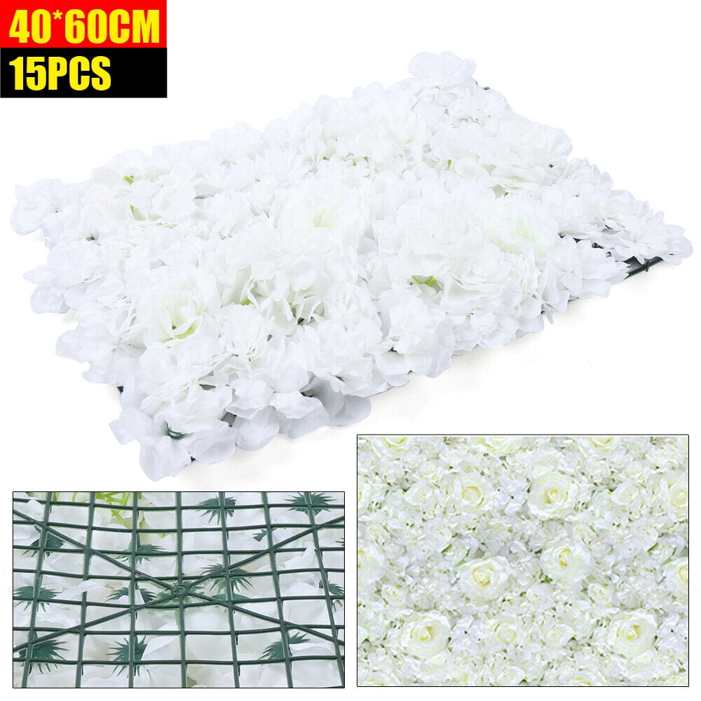 15 Set Artificial Wedding Silk Flower Wall Panels Background Decor Rose ...