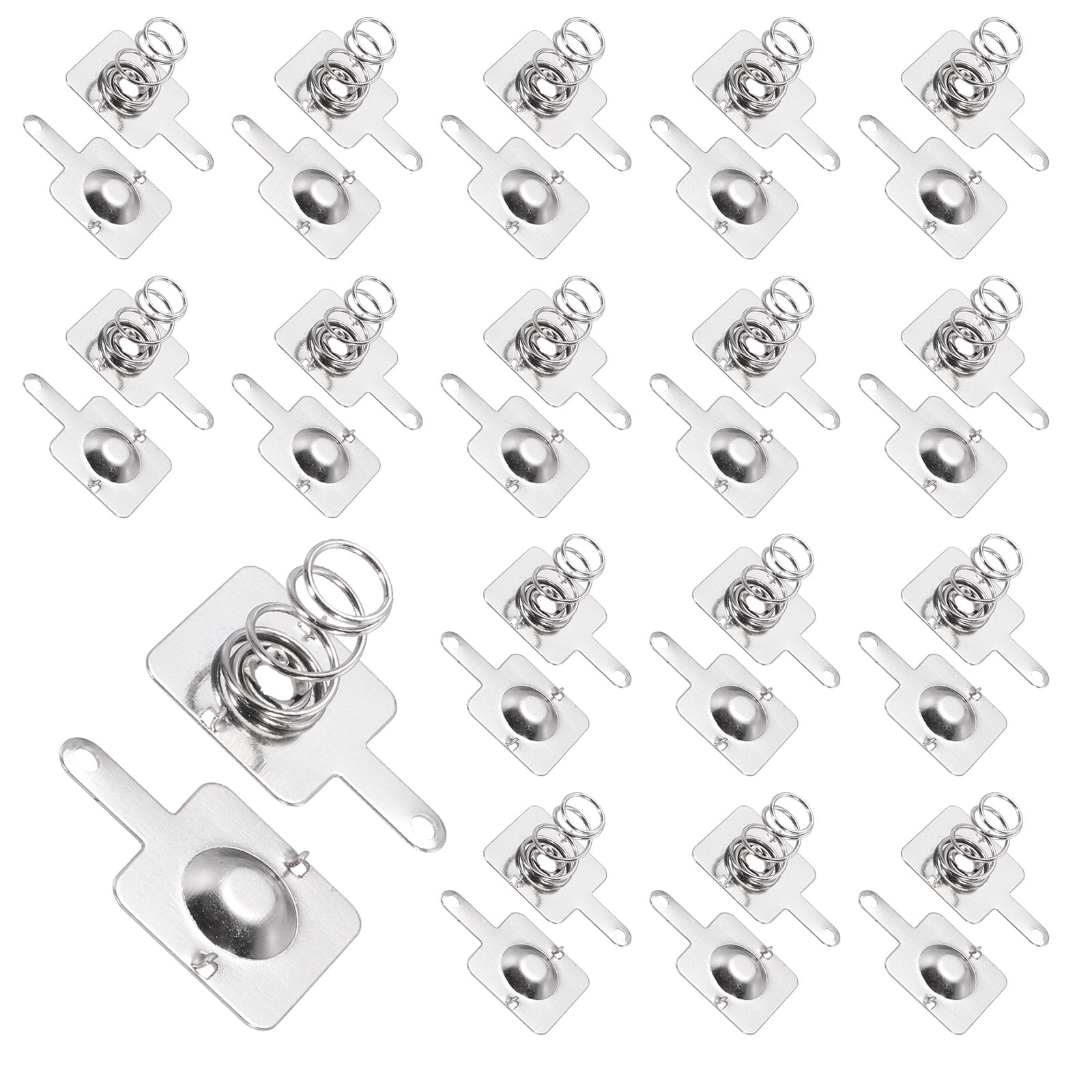15 Set Battery Metal Spring Contact Plate 12mm x 12mm Positive Negative ...