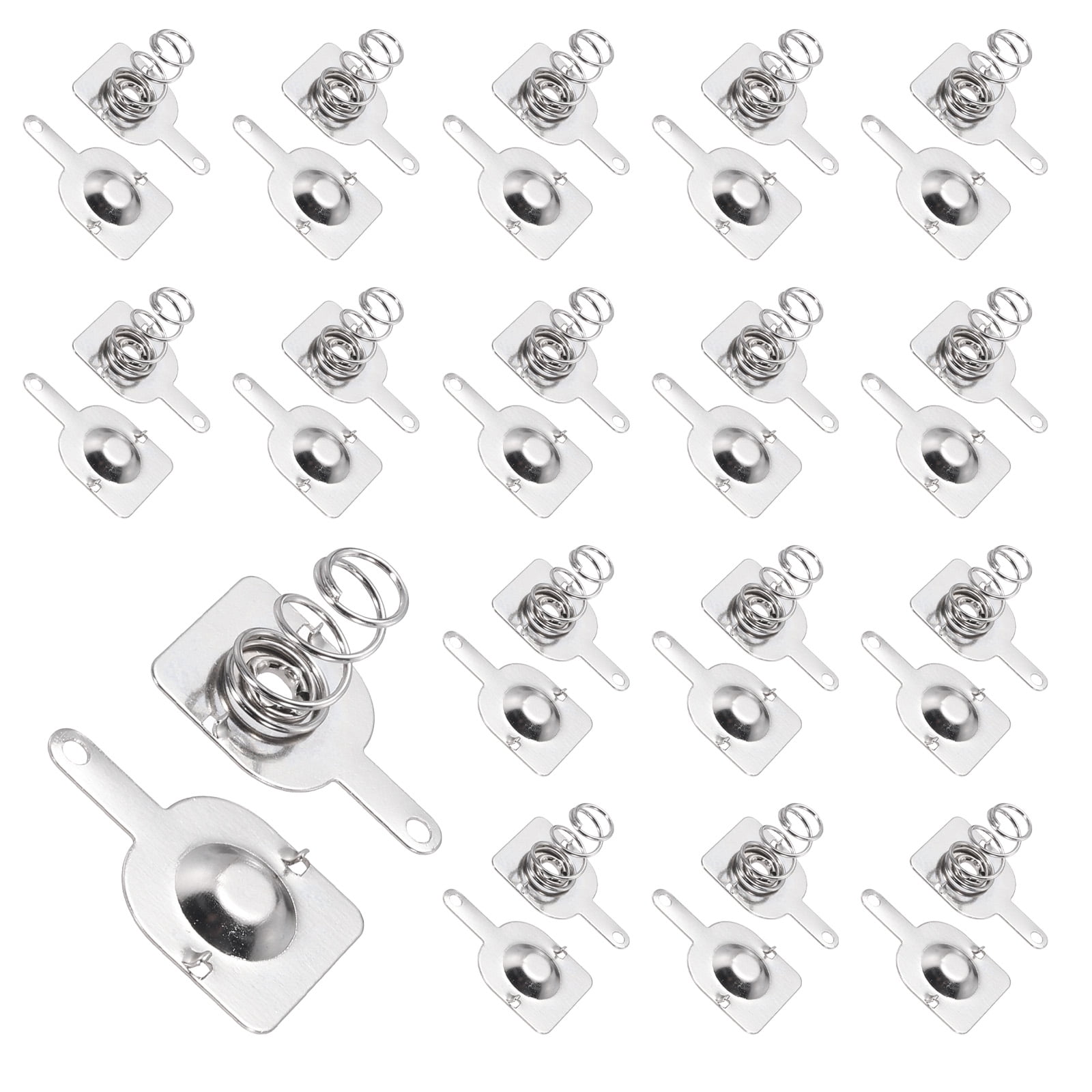 15 Set Battery Metal Spring Contact Plate 12mm x 12mm Round Positive ...