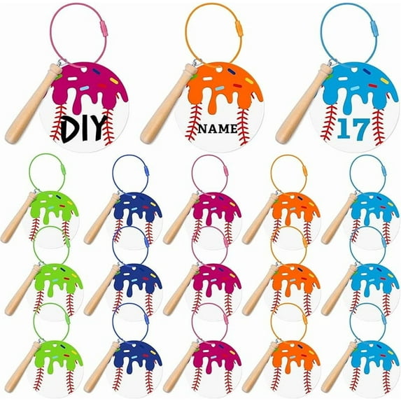 15 Set Ice Cream Baseball Keychain with Mini Bat, Team Gifts for ...