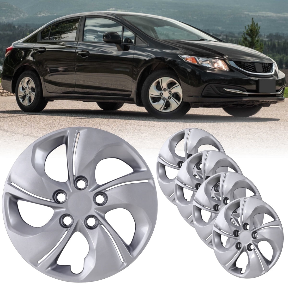 15" Set Of 4 Hubcaps Wheel Rims Cover fit for 2006-2011 / 2013-2015 ...