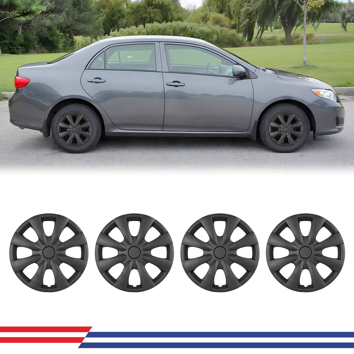 15" Set Of 4 Hubcaps Wheel Rims Cover for 2009-2019 TOYOTA COROLLA ...
