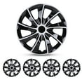 15" Set Of 4 Silver&Black Auto Car Wheel Covers, Snap On Hub Caps for ...