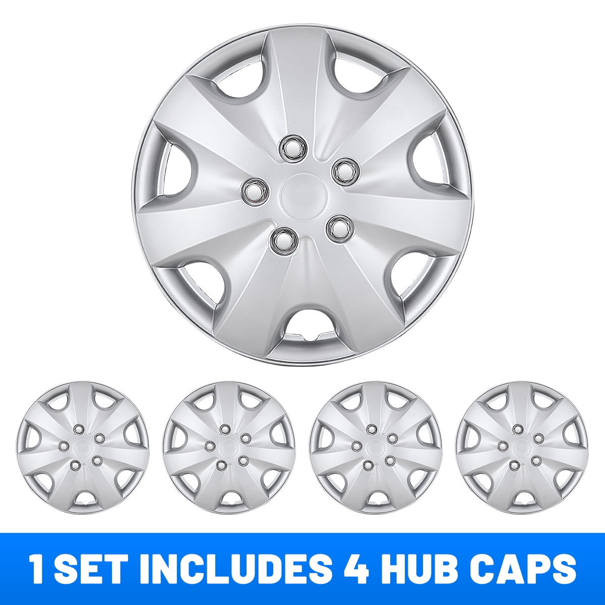 15" Set of 4 Universal Wheel Covers Hubcaps,Snap on Car Truck SUV,Fit ...