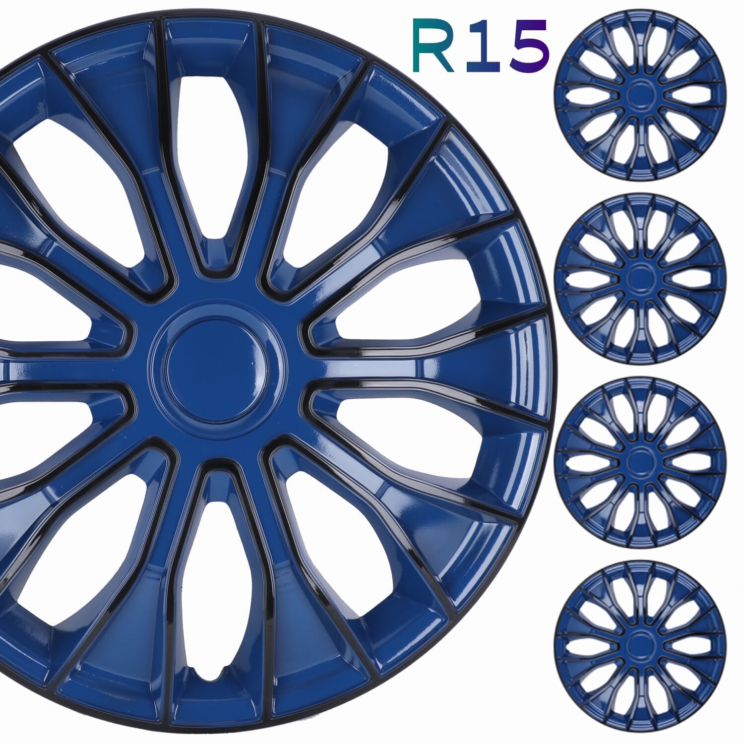 15" Set Of 4 Wheel Covers Snap On Hubcaps Full Hub Caps fit R15 Tire ...