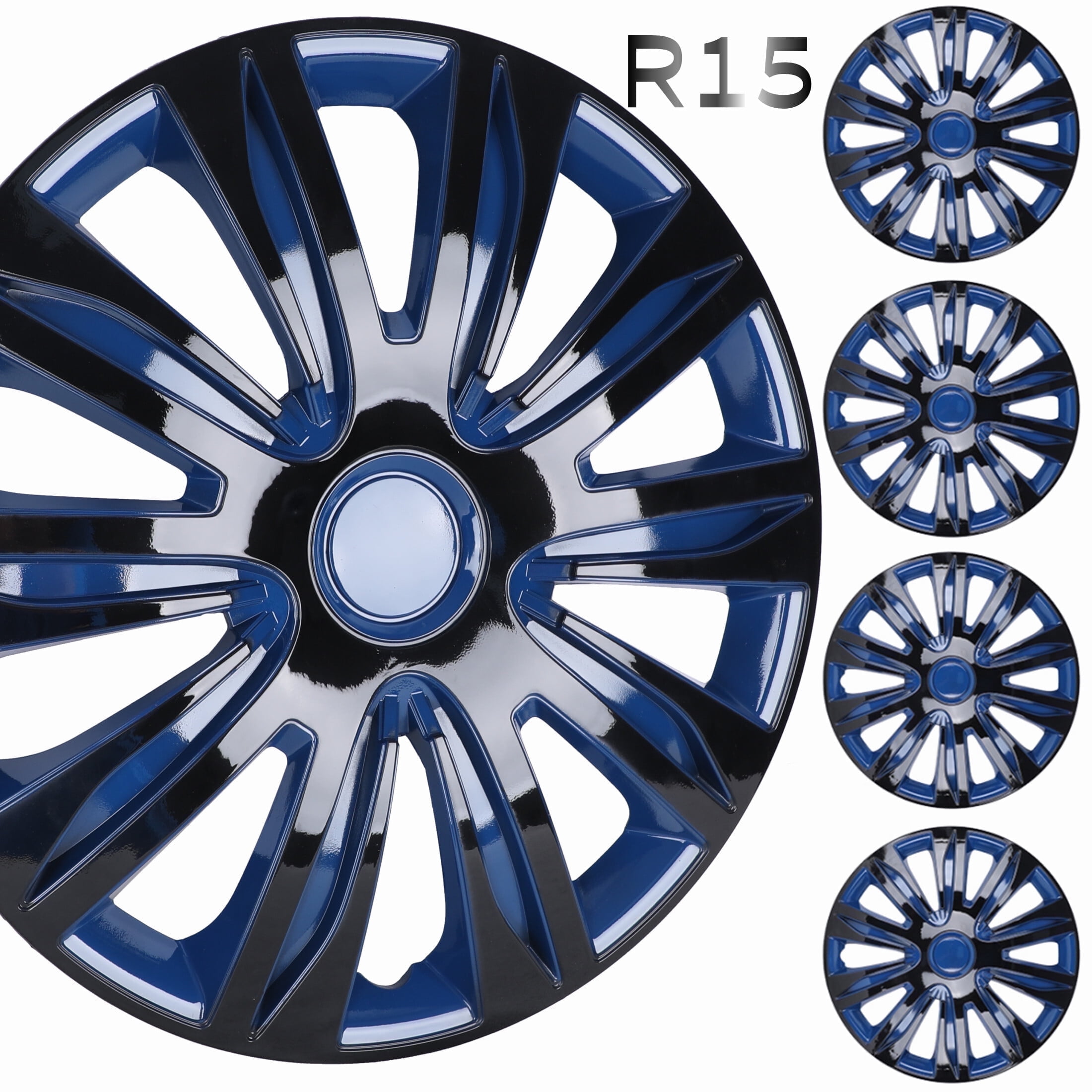15" Set of 4 Wheel Covers Snap on Hubcaps Full Hub Caps Fit R15 Tire ...