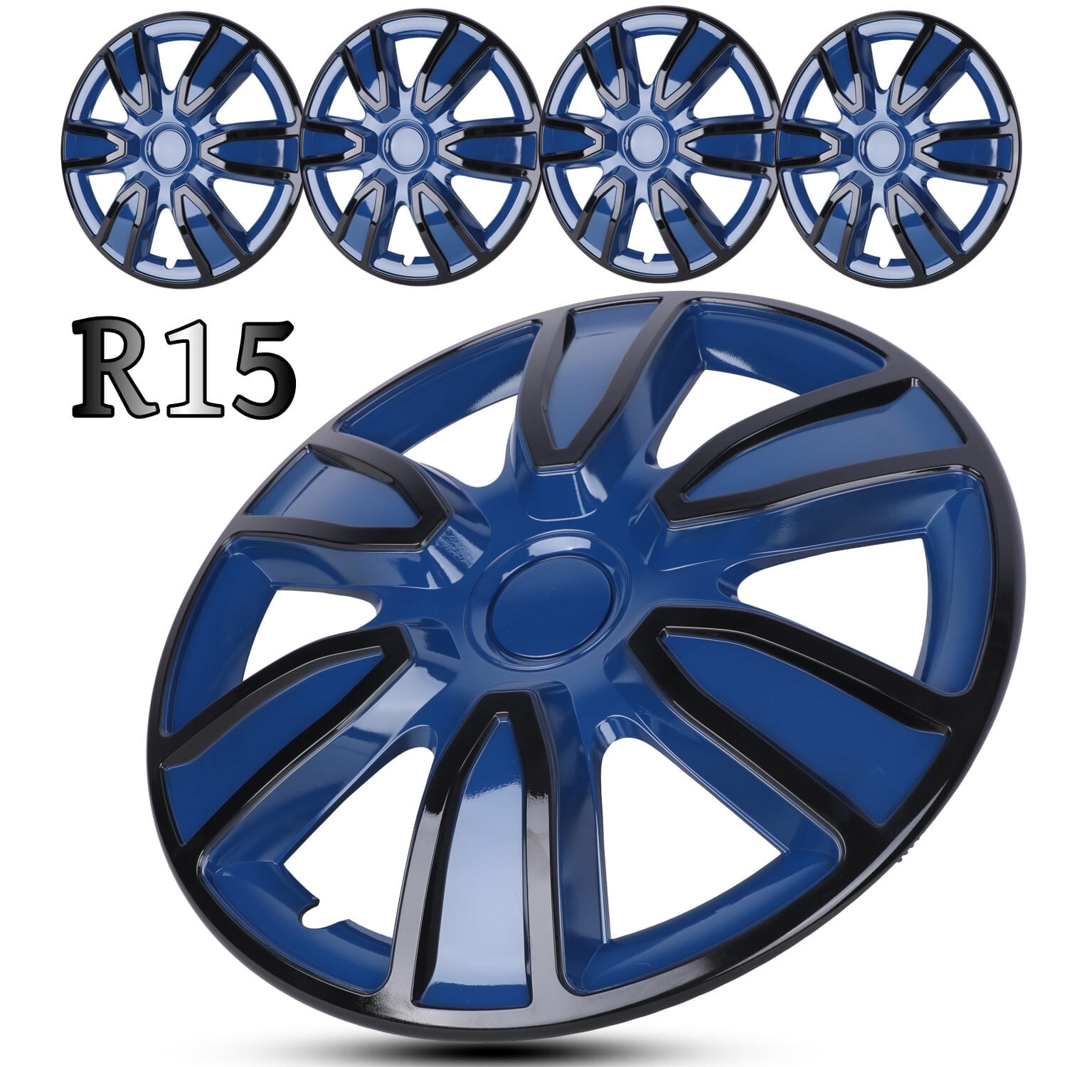 15" Set Of 4 Wheel Covers Snap On Hubcaps Full Hub Caps fit R15 Tire ...