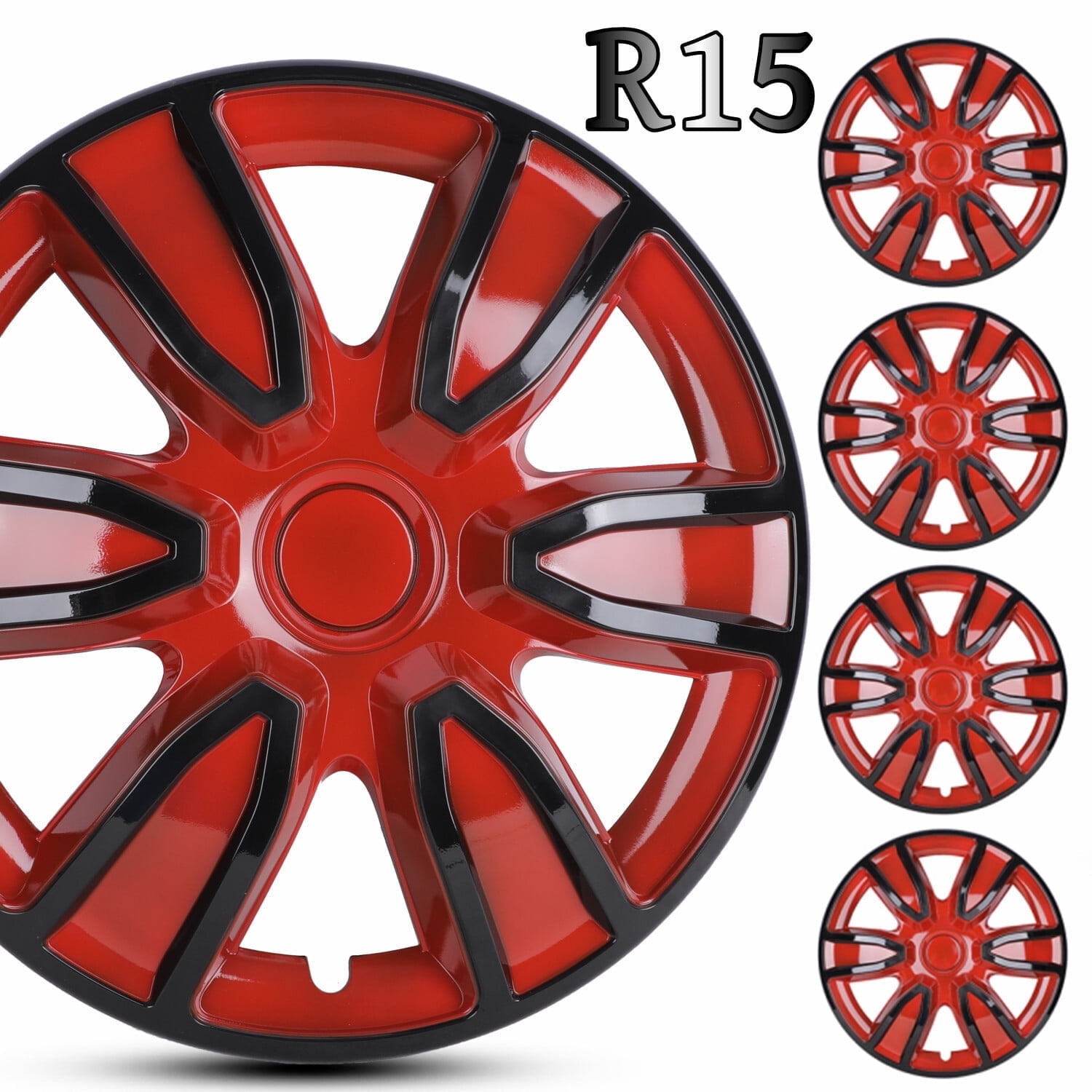 15" Set Of 4 Wheel Covers Snap On Hubcaps Full Hub Caps fit R15 Tire ...