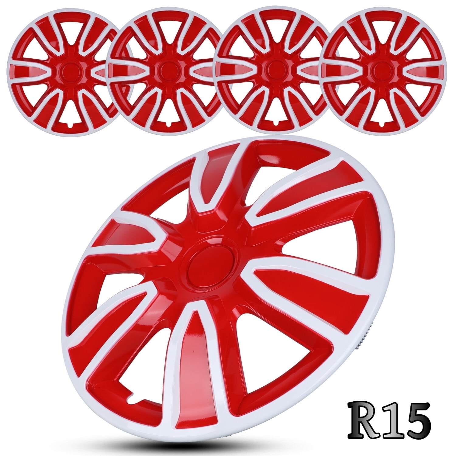 15" Set Of 4 Wheel Covers Snap On Hubcaps Full Hub Caps fit R15 Tire ...