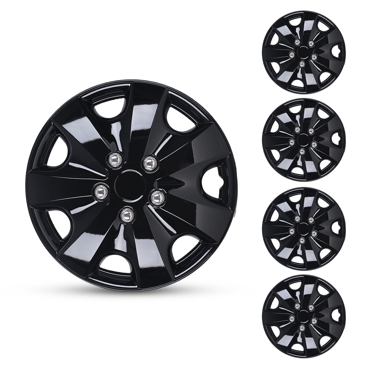 Winjet, 15" Wheel Covers Set of 4, Snap-On Hubcaps for Steel R15 Rims ...