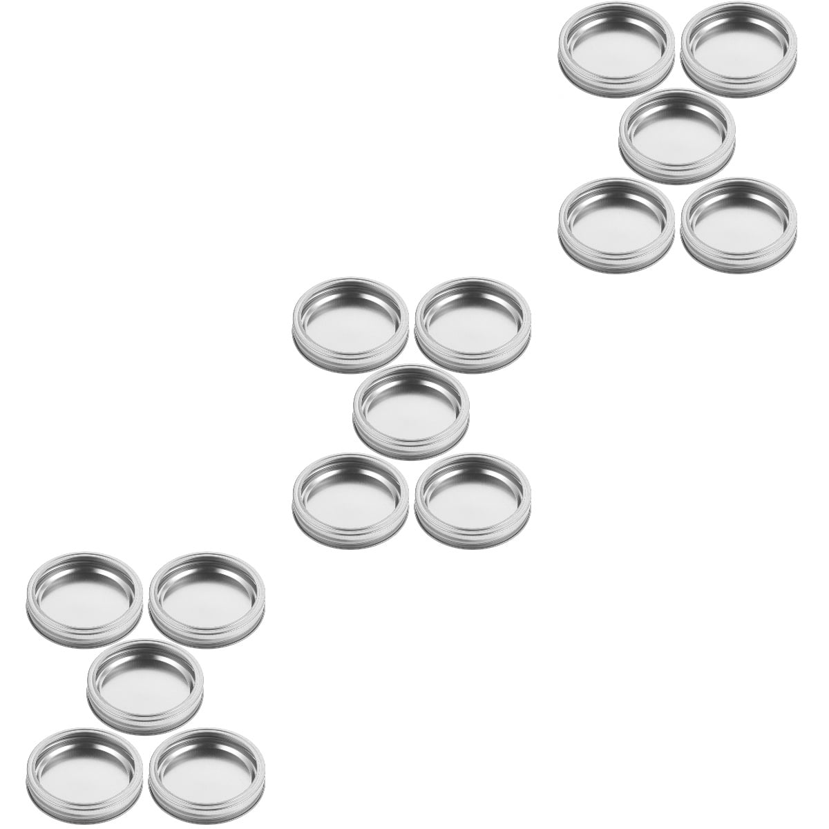 15 Sets Canning Jar Lid and Ring Round Jar Ring Bands Set Split Type ...