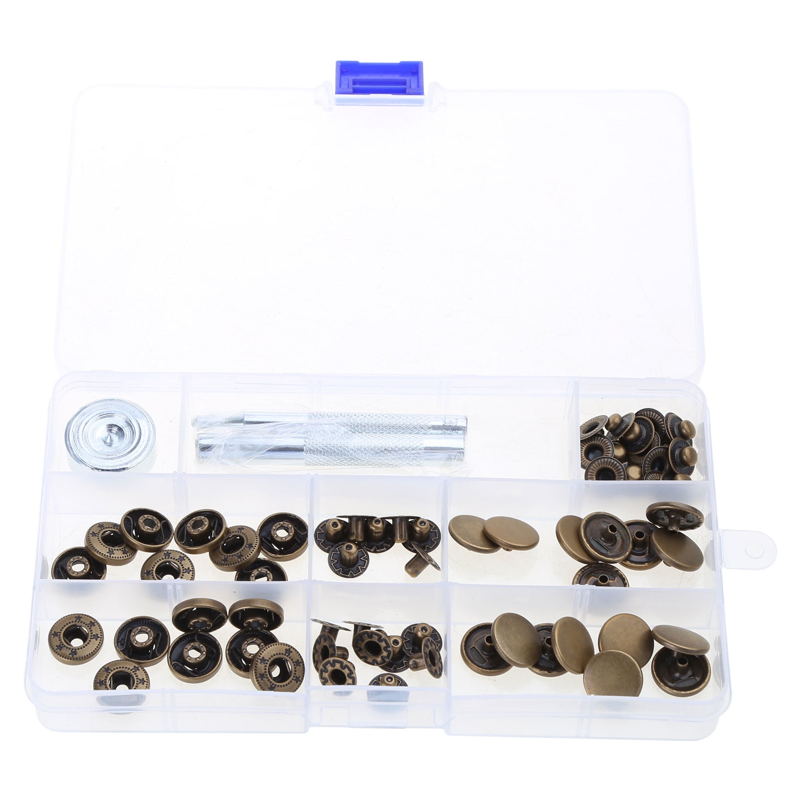 15 Sets Fasteners Kits, 15mm Metal Snaps Button Press Studs with Fixing ...
